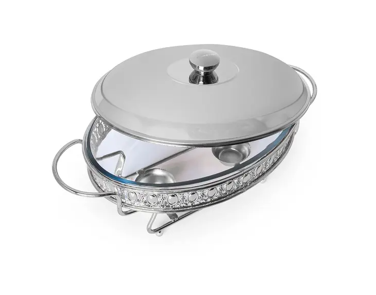 RECHAUD EM VIDRO CLÁSSICO OVAL 2L / Locação, aluguel para festas - AG ...