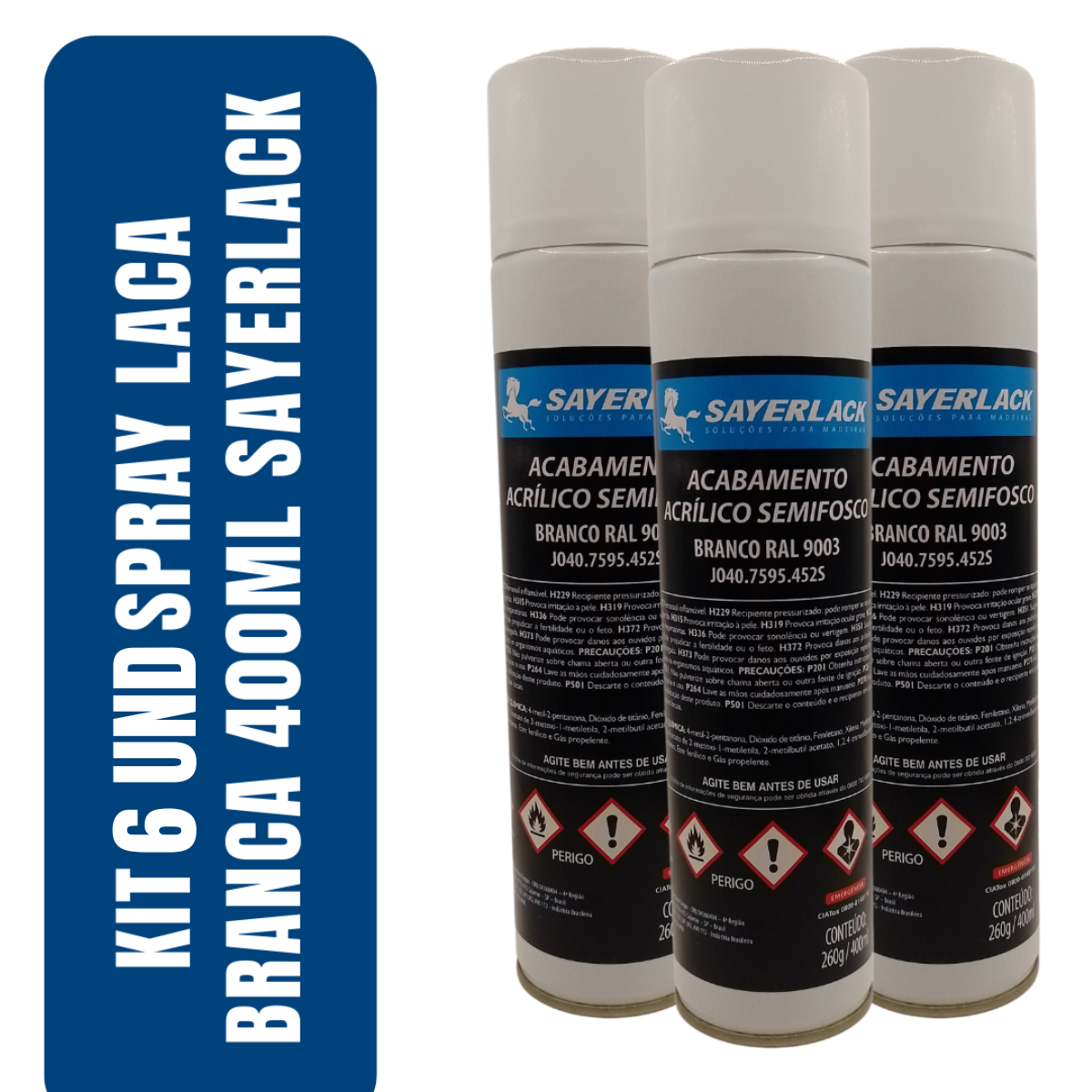 Spray Laca Acrílica Semi Fosca Branca 400ml Sayerlack - Favita ...