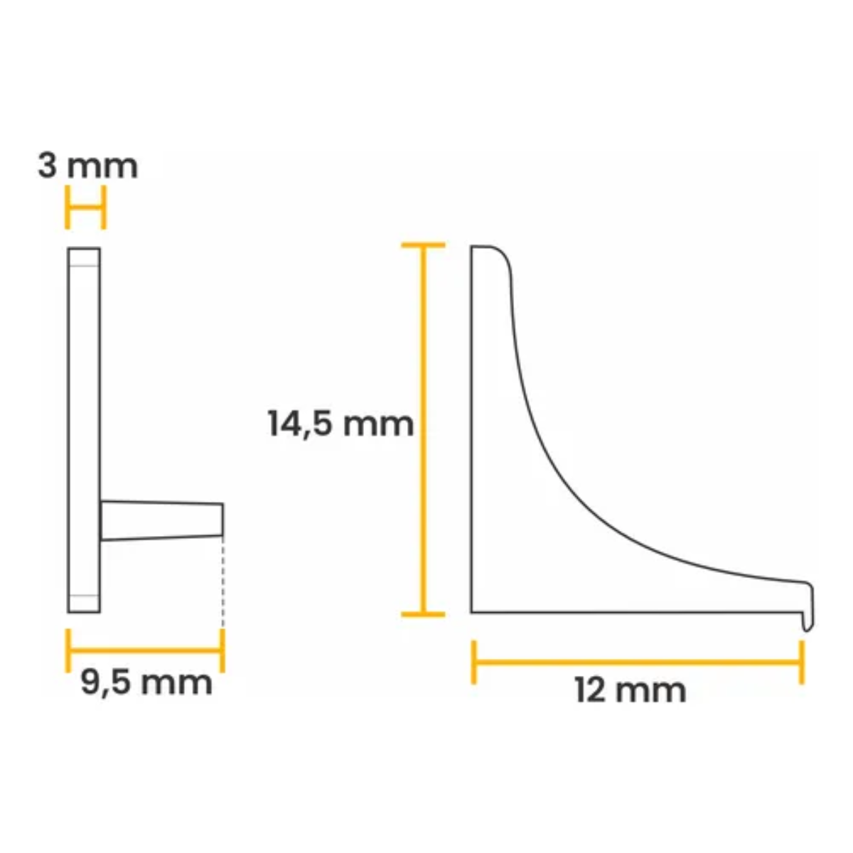 Ponteira PE-250 para Puxador 18mm – Rometal Champagne Claro - Ipê Ferragens
