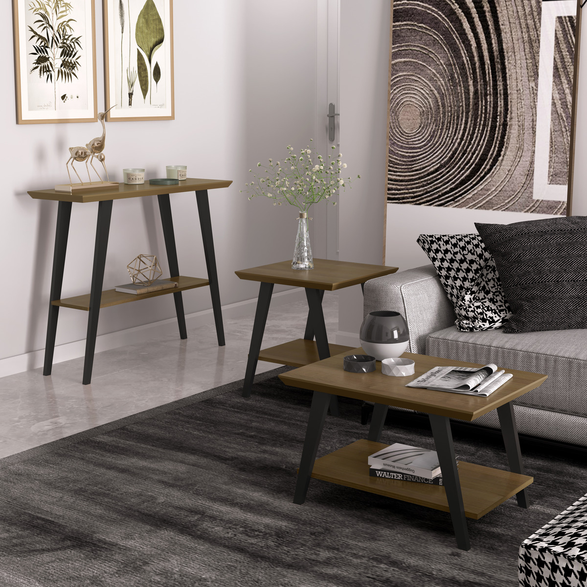 Aparador Davi 90x30 Tampo Mdf 30mm Freijó/pés Preto Ofertamo - Lika ...