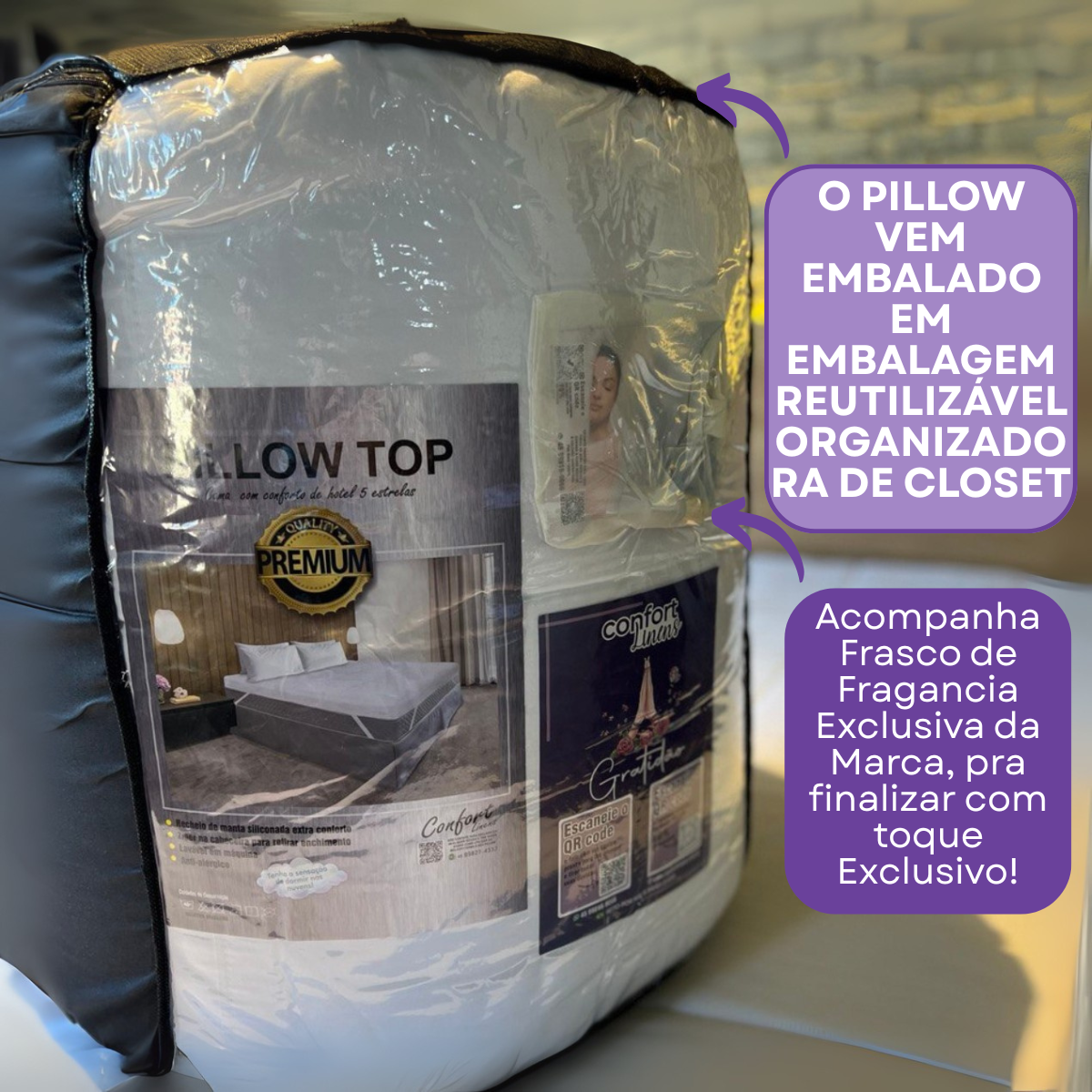Pillow Top Solteirão Premium Confort Plus Lavável Branco 100x200x10 ...