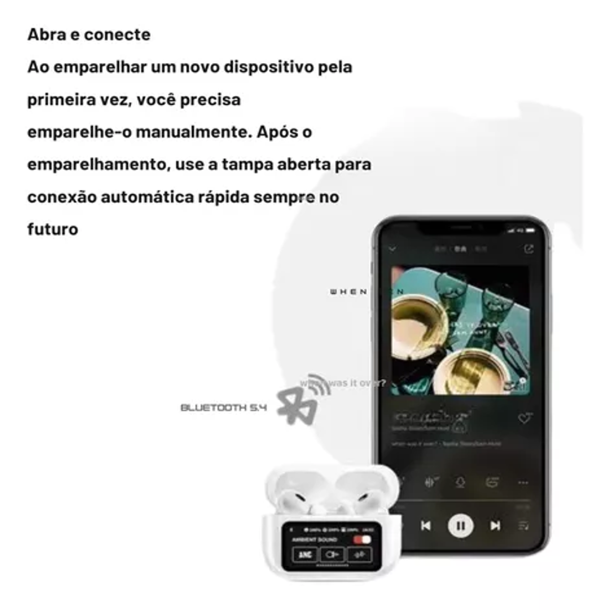 Fone Bluetooth Com Tela Lcd Touch com Cancelamento De Ruído - Daniel ...