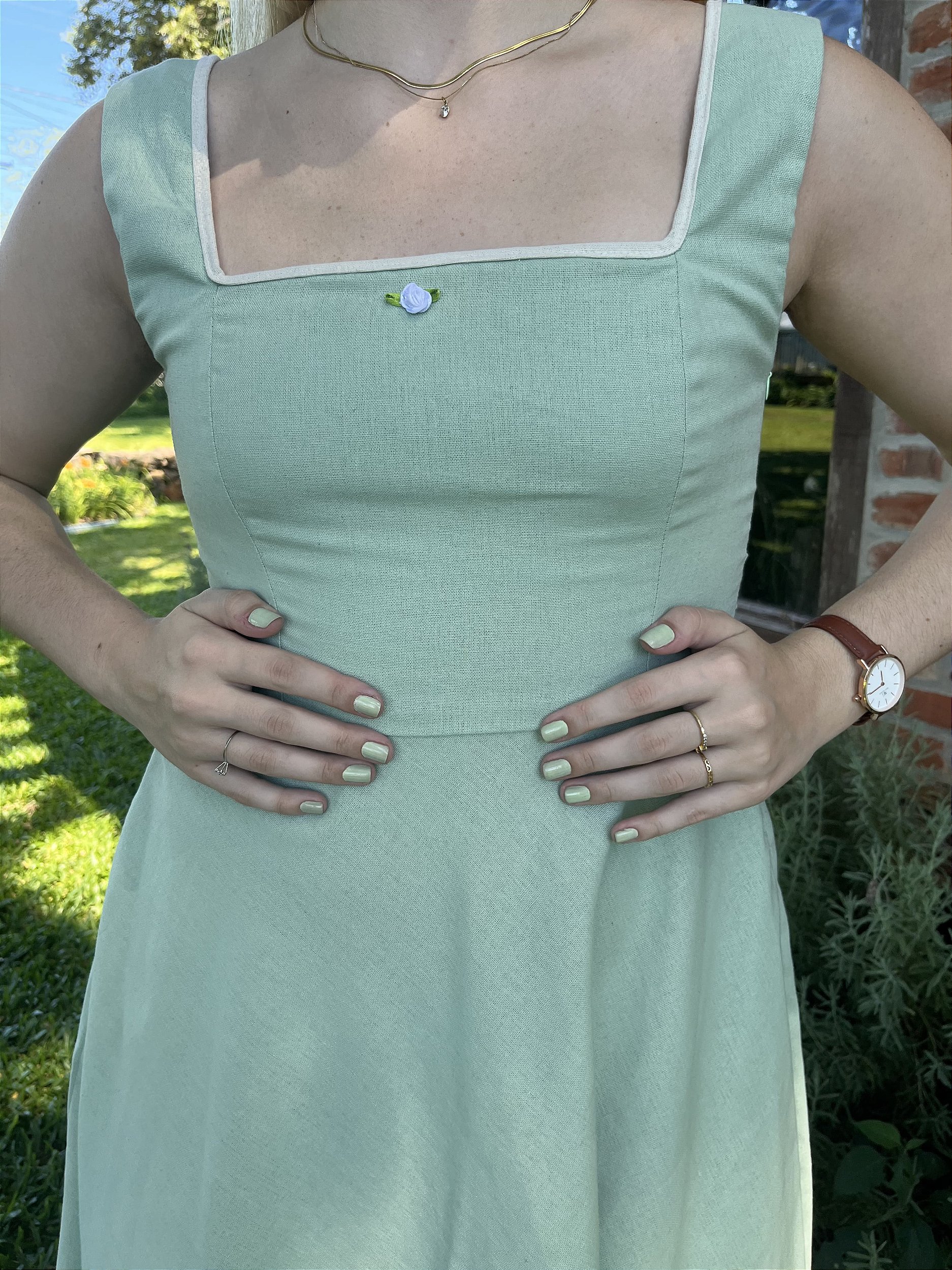 Vestido Celine Verde Chá - Pèrla Classics