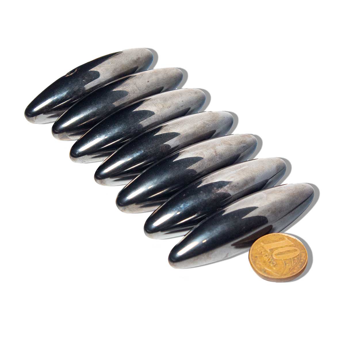 10 Massageador Bastão Hematita Imantada Pedra Natural 60mm ...