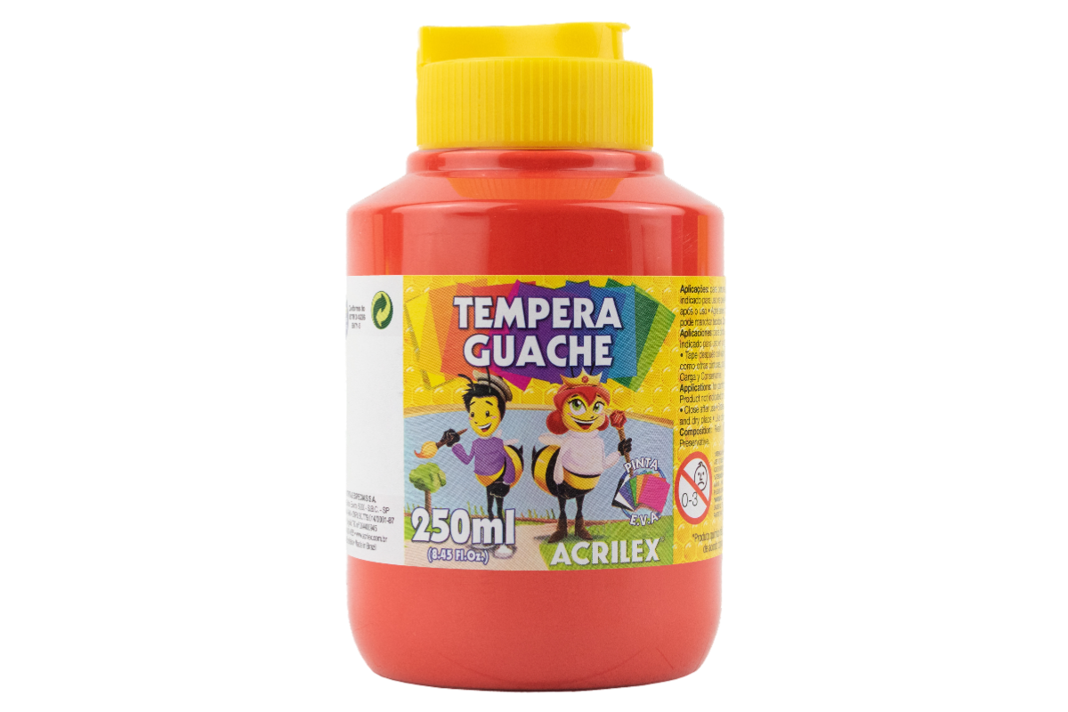TINTA GUACHE 250 ML ACRILEX UNIDADE VERMELHO FOGO UNIDADE - Atacado ...