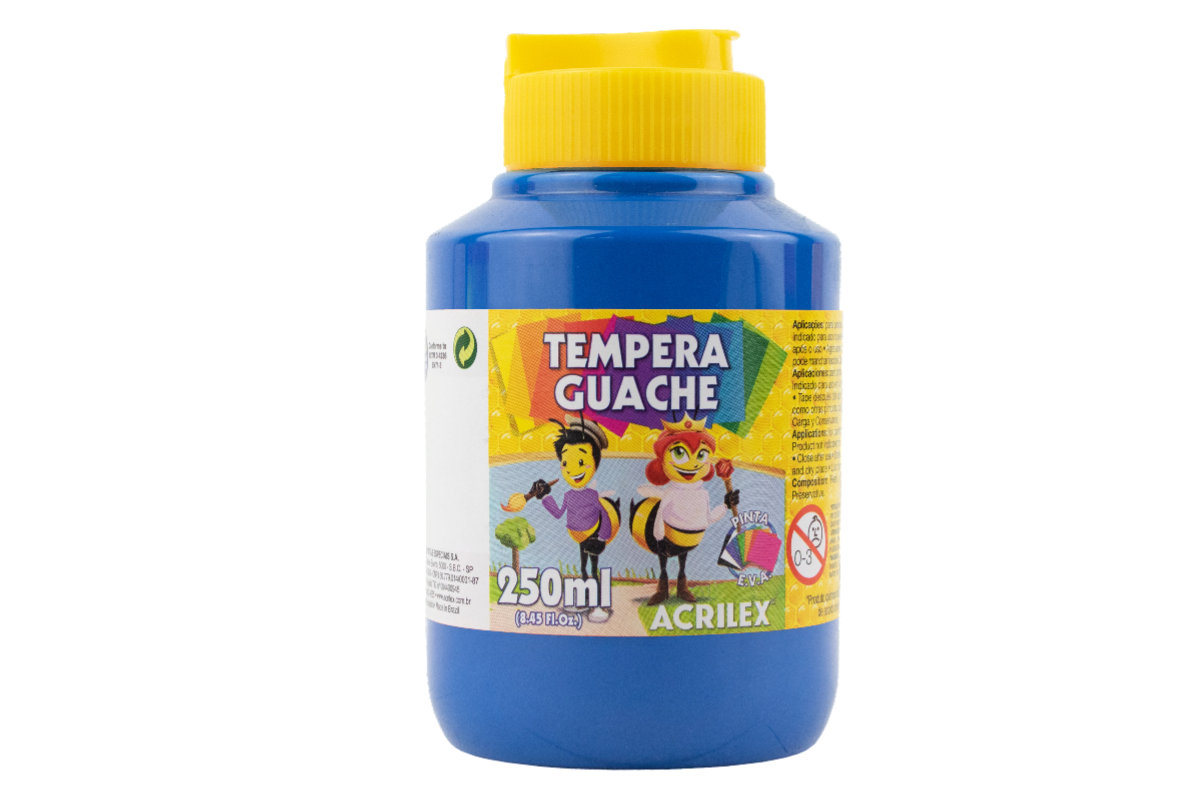 TINTA GUACHE 250 ML ACRILEX UNIDADE AZUL TURQUESA UNIDADE - Atacado ...
