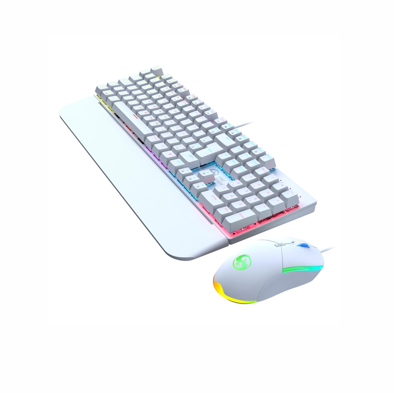 Kit Teclado e Mouse Fire Phoenix Branco c/ Fio - BK-03 - Monte Olympus ...