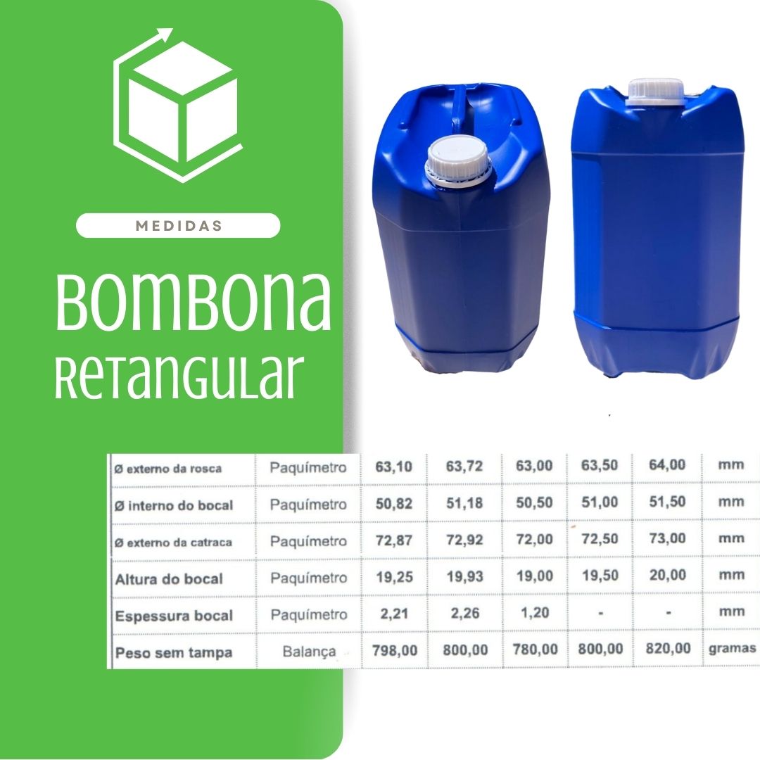 Bombona Plastica 20L com Tampa Rosca com Lacre de Segurança Nastripack ...