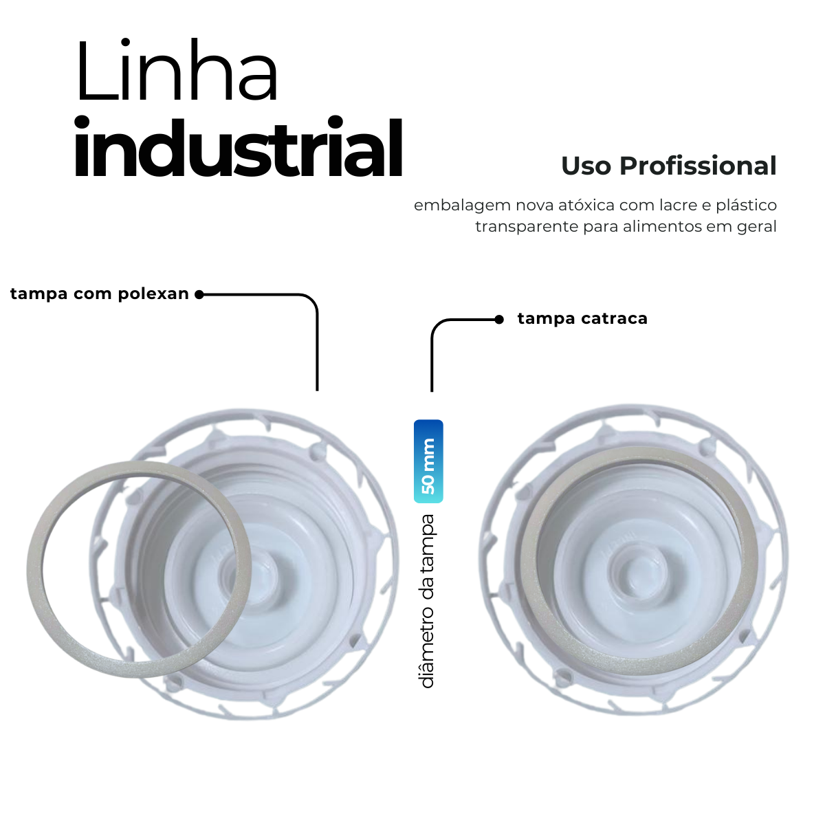 Bombona Natural Translucida de 20L com Tampa Lacre Rosca Nastripack - Nastripack Embalagens