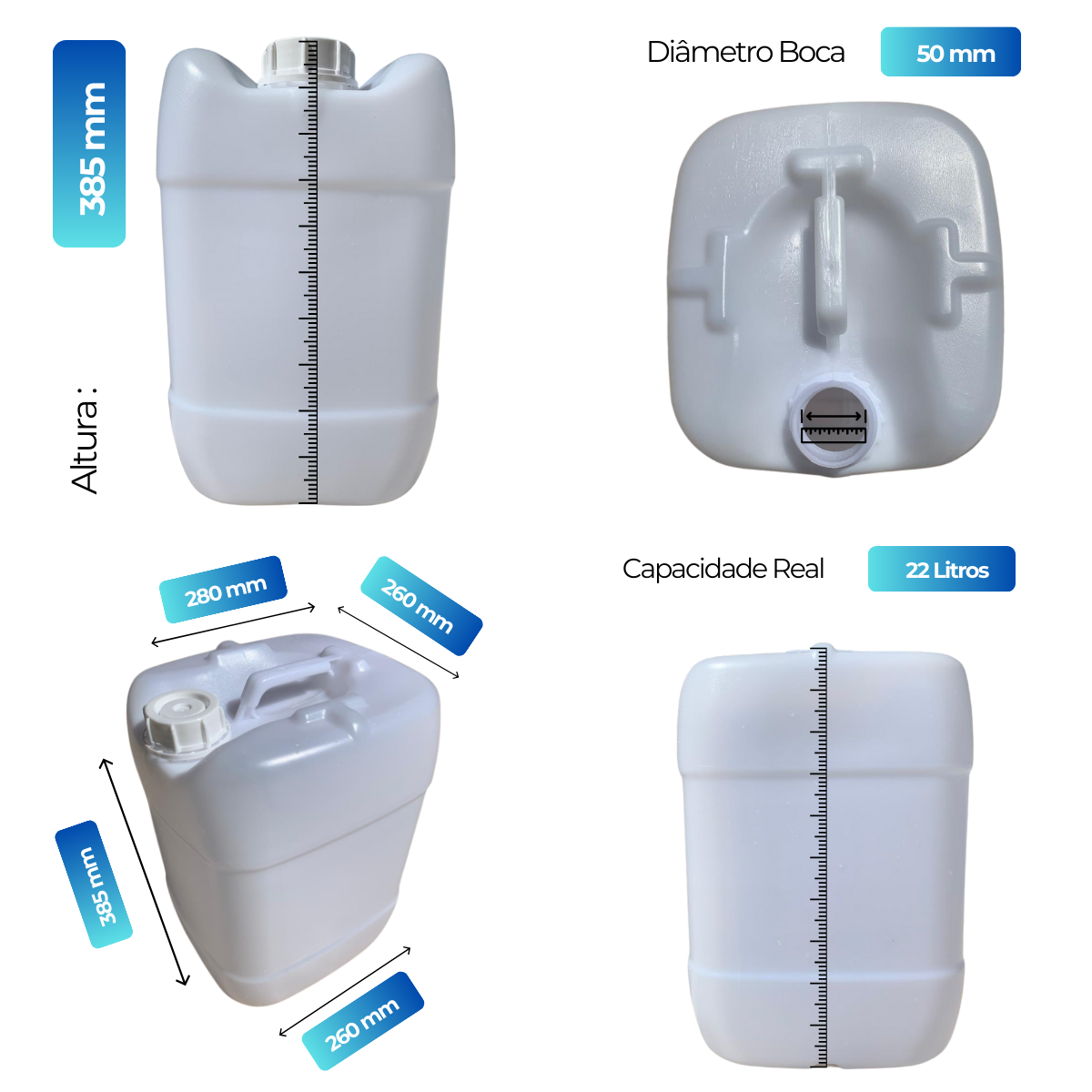 Bombona Natural Translucida de 20L com Tampa Lacre Rosca Nastripack ...