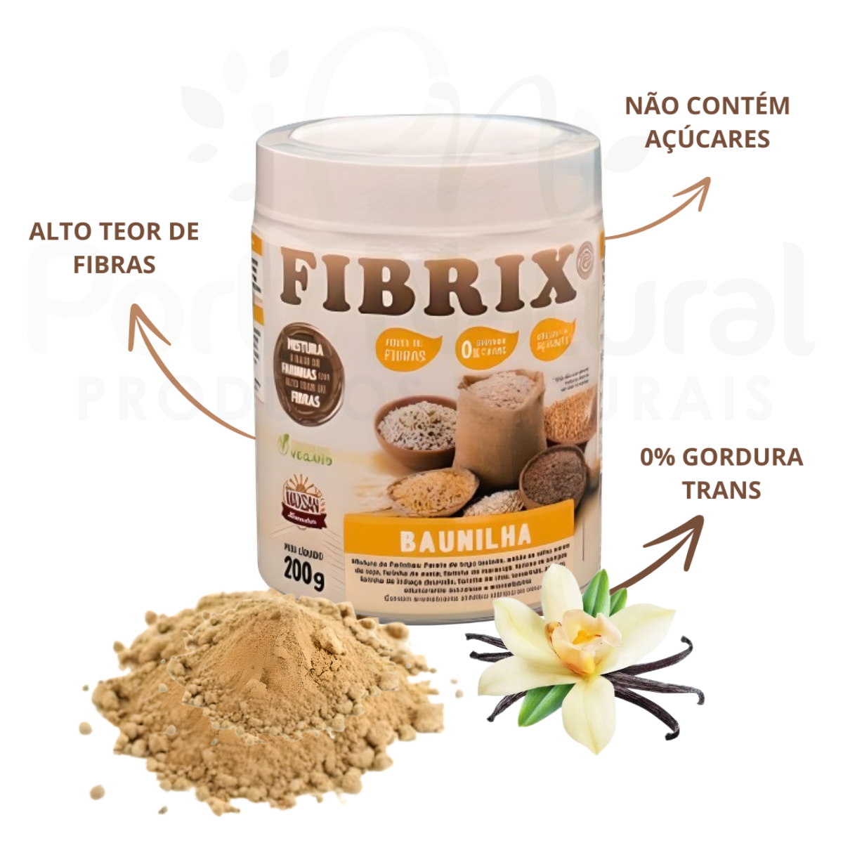 Fibrix Regulador Intestinal Vegano 200g - Sabor Baunilha - Maxsan ...