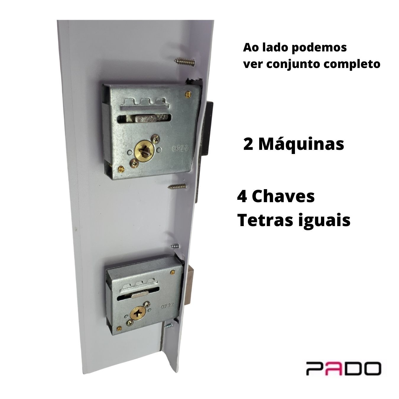 fechadura auxiliar dupla com 4 chaves tetra pado ix11000 inox escovado ...
