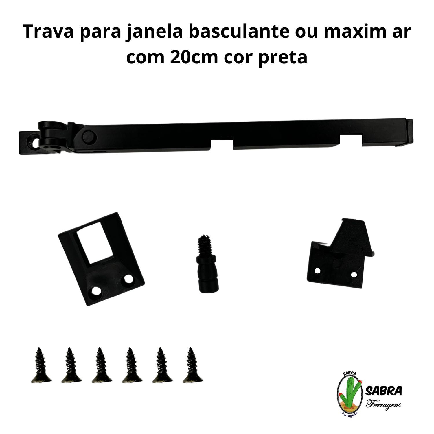 Trava limitadora janela basculante maxim ar alumínio preta de 20cm ...