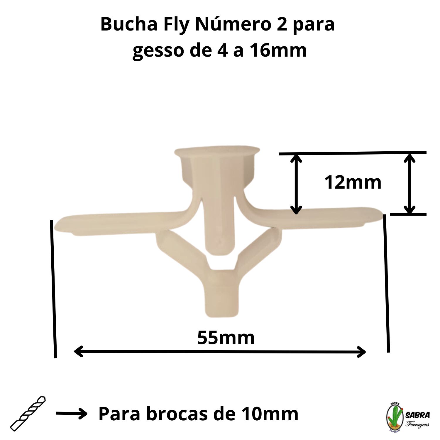 bucha gesso drywall de 4 a 16mm bloco oco com parafuso 25 pçs - sabra ...