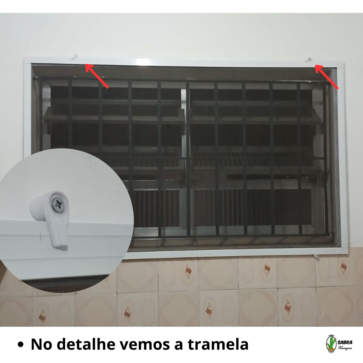 Tramela tela mosquiteiro trava removível branca kit 12 pçs - sabra ...