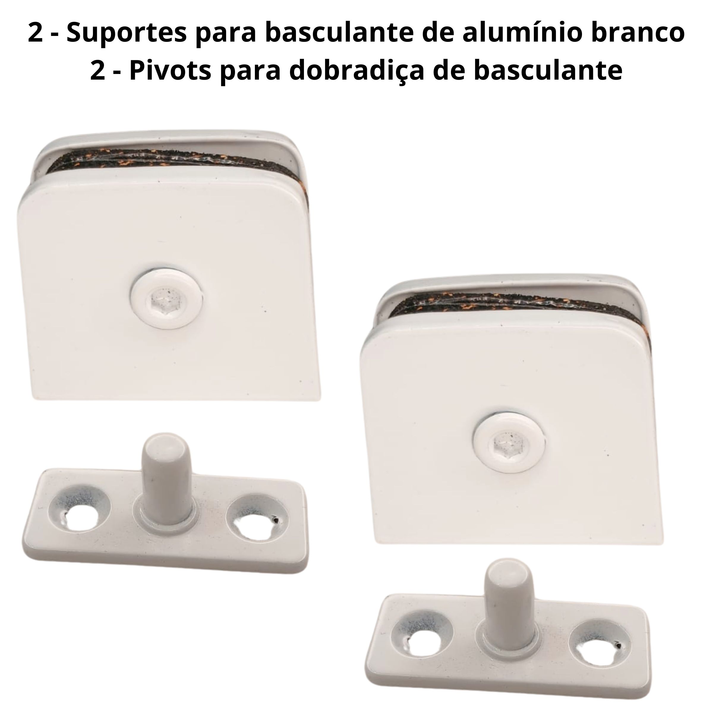 Kit janela basculante vidro temperado Cor Branco Kit 06 ferragens ...