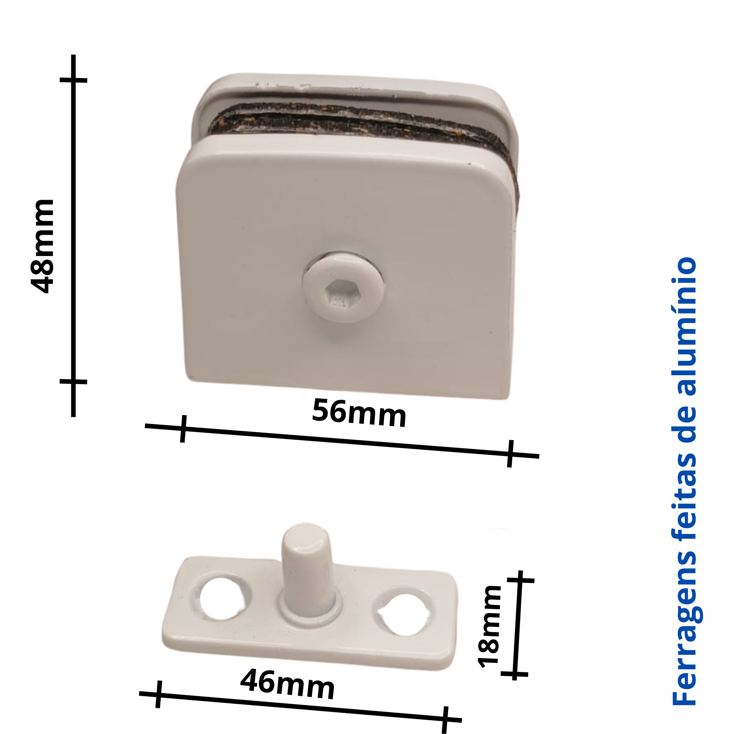 Kit janela basculante vidro temperado Cor Branco Kit 06 ferragens ...