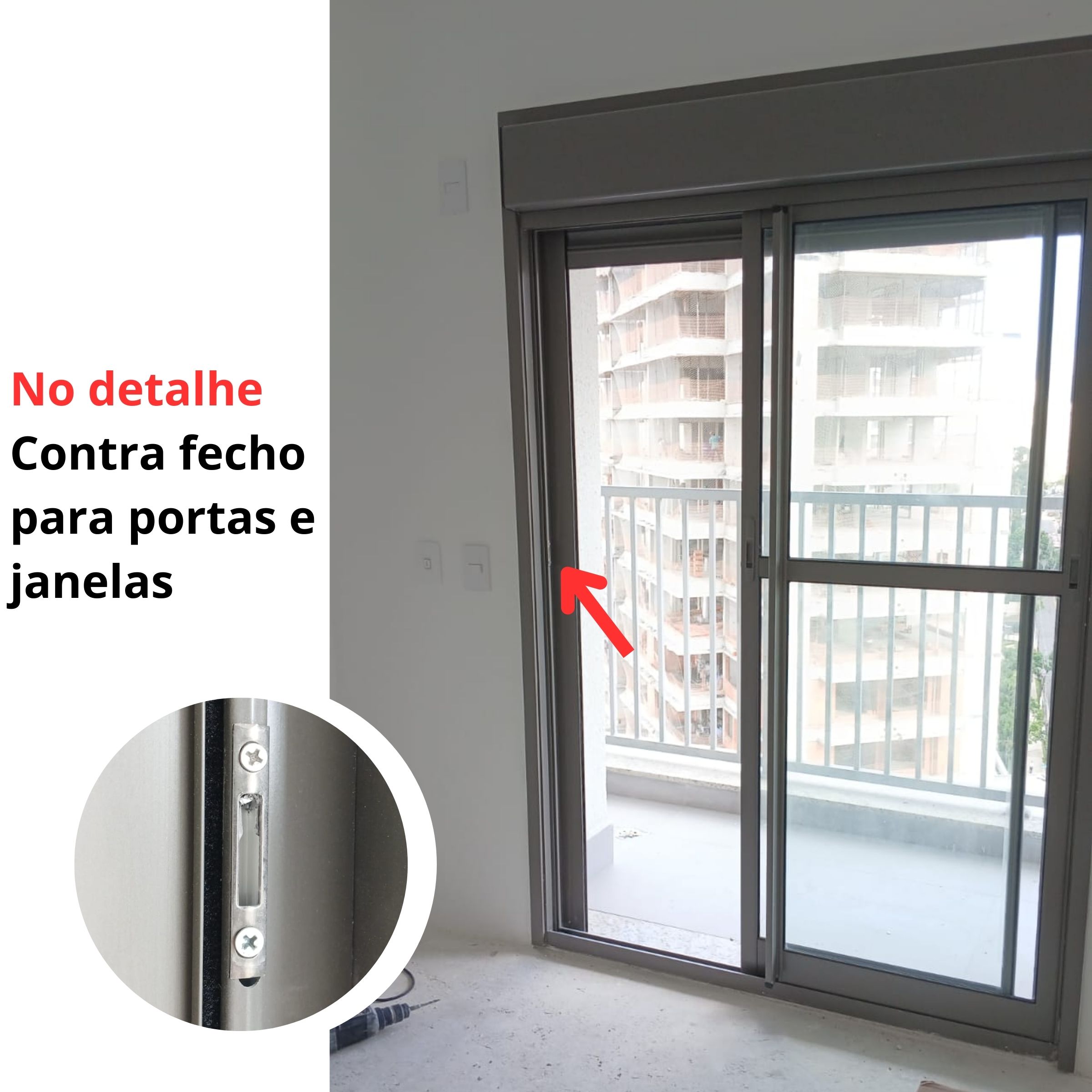 Contra fecho para porta ou janela de aluminio anti ruido - sabra ferragens