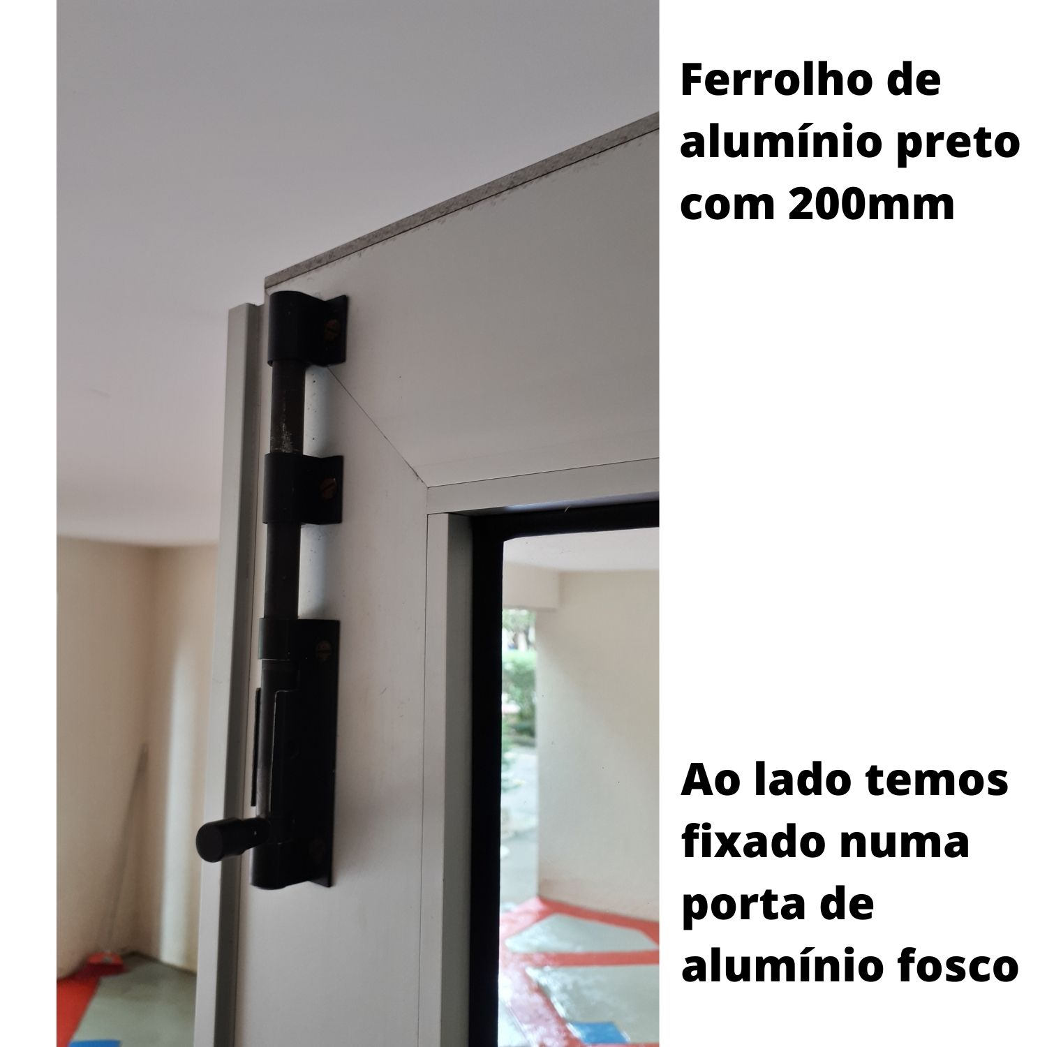 FERROLHO DE ALUMINIO PRETO 200MM - sabra ferragens