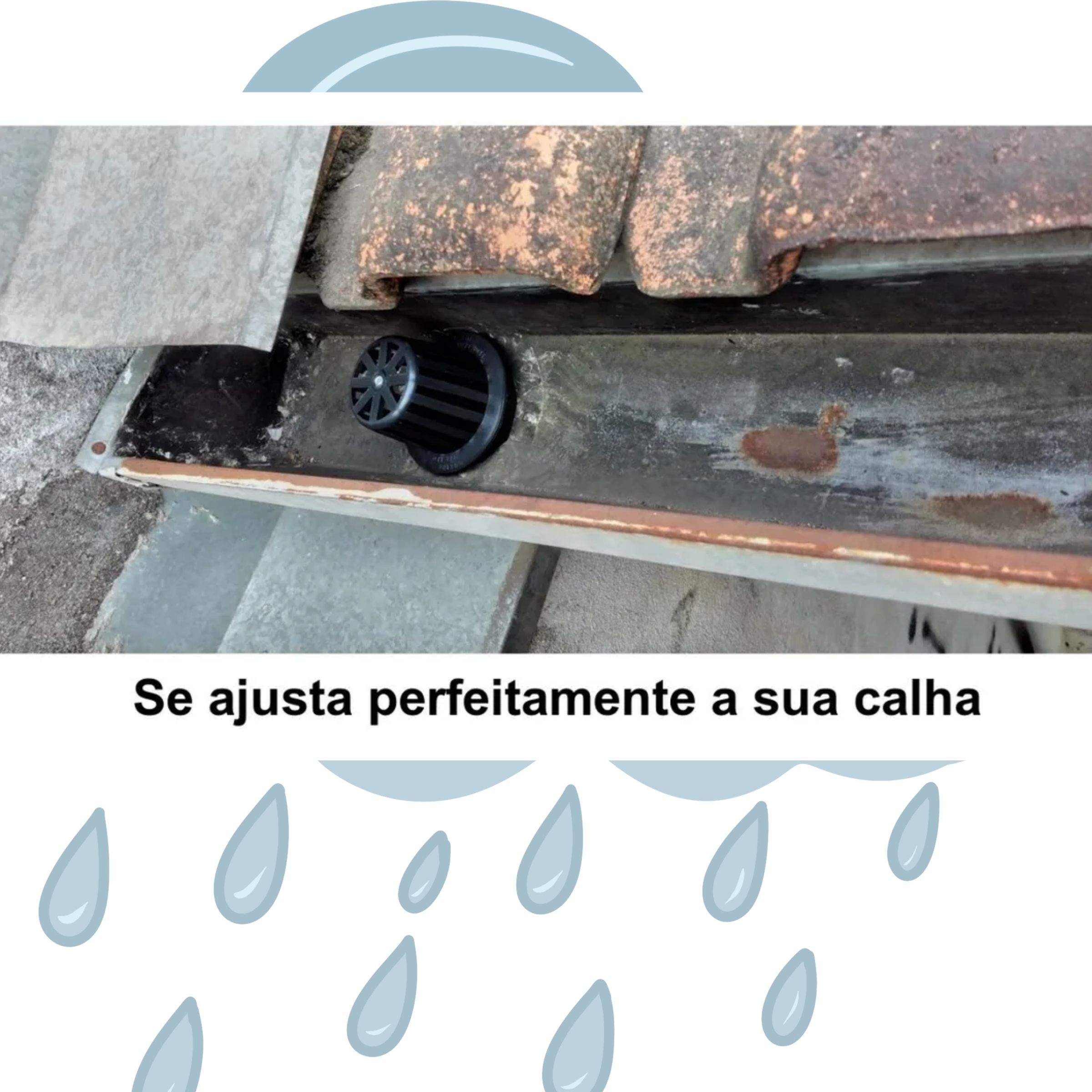 Ralo protetor de calha contra entupimento evita folha coletor 100mm ...