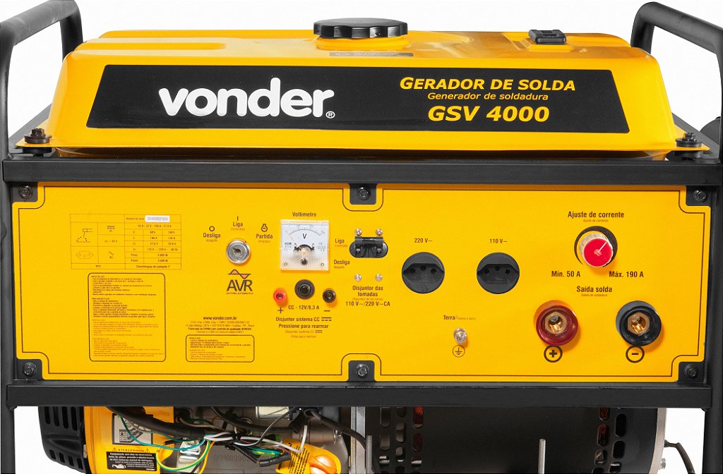 Gerador de solda GSV 4000, 4.000 W, 190 A, VONDER - Brenfeer B2B - Para ...