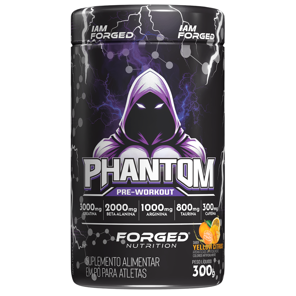Phantom Pre-Workout 300g CAfeína Taurina Arginina Beta-Alanina - Forged ...