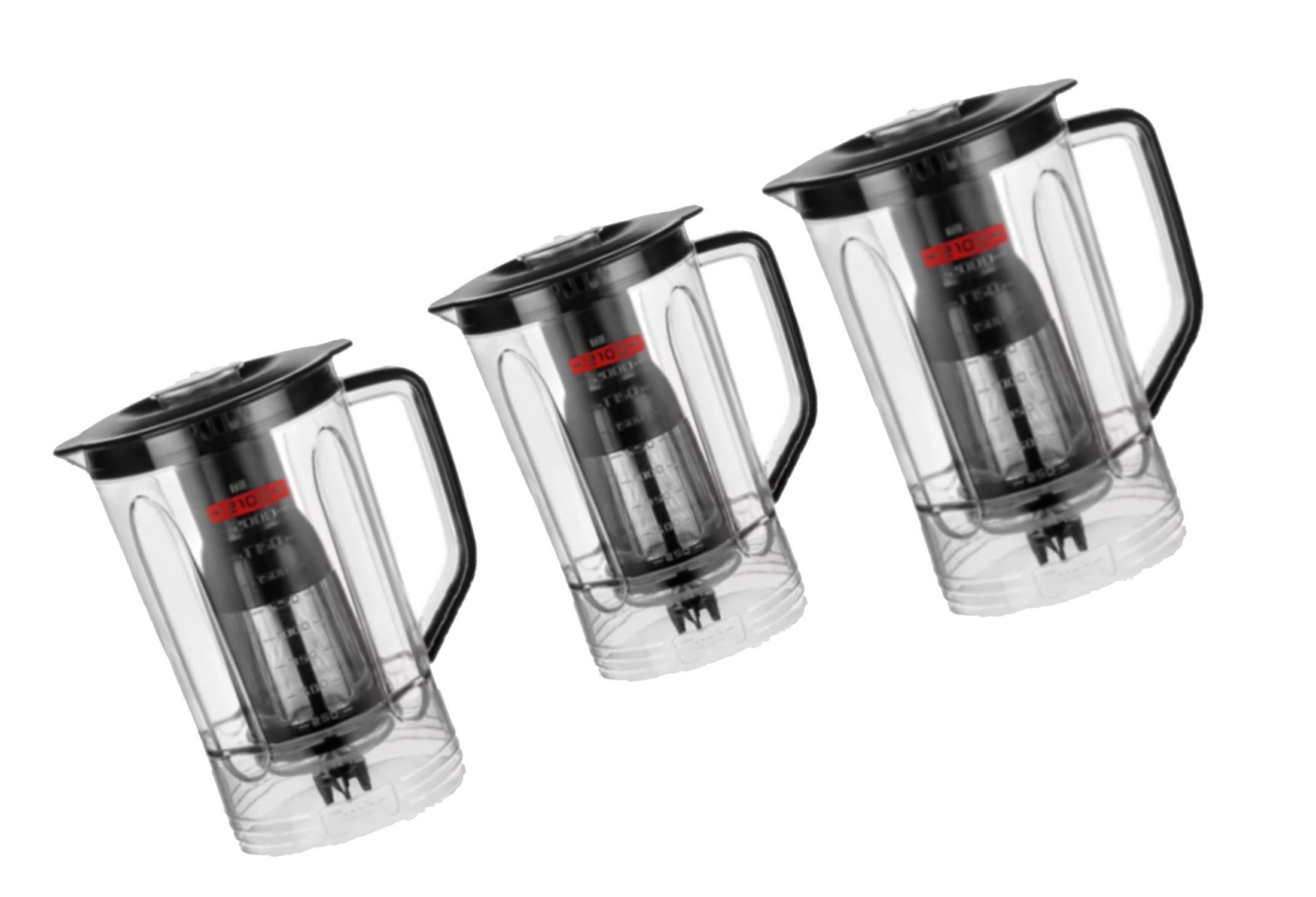 3 Copos Jarras Preto Liquidificador Mondial L-1200 BI L-1200 FB - JM Store