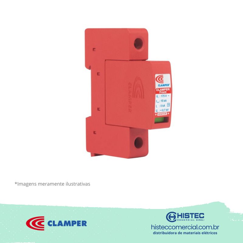 DPS 1P 15KA 275V PLUGÁVEL CLASSE II FRONT 14608 CLAMPER - Histec Comercial Materiais Elétricos
