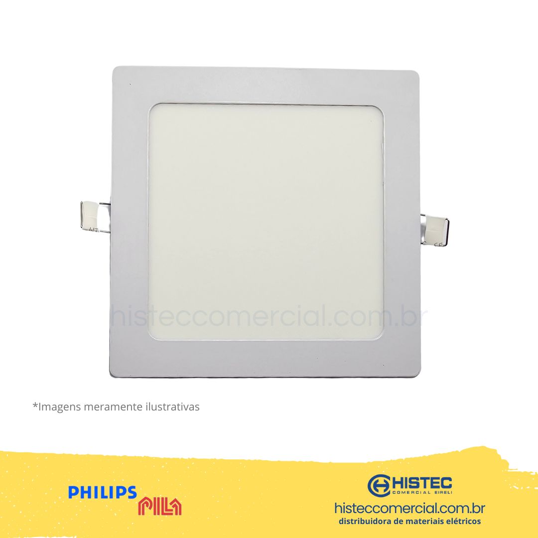 LUMINÁRIA PILA LED DL052 EMBUTIR QUADRADA 12W 6K 900l BIV - Histec ...