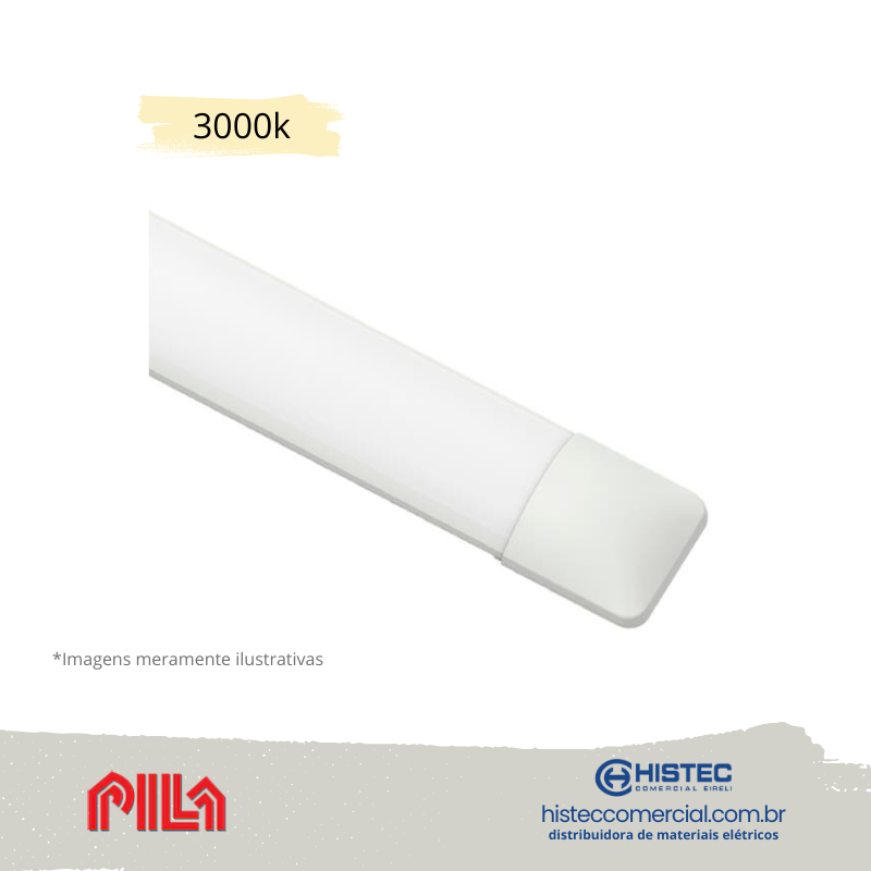 LUMINÁRIA PILA LED SLIM 11,5W 3000K WW 1100l BIVOLT BRANCA - Histec ...