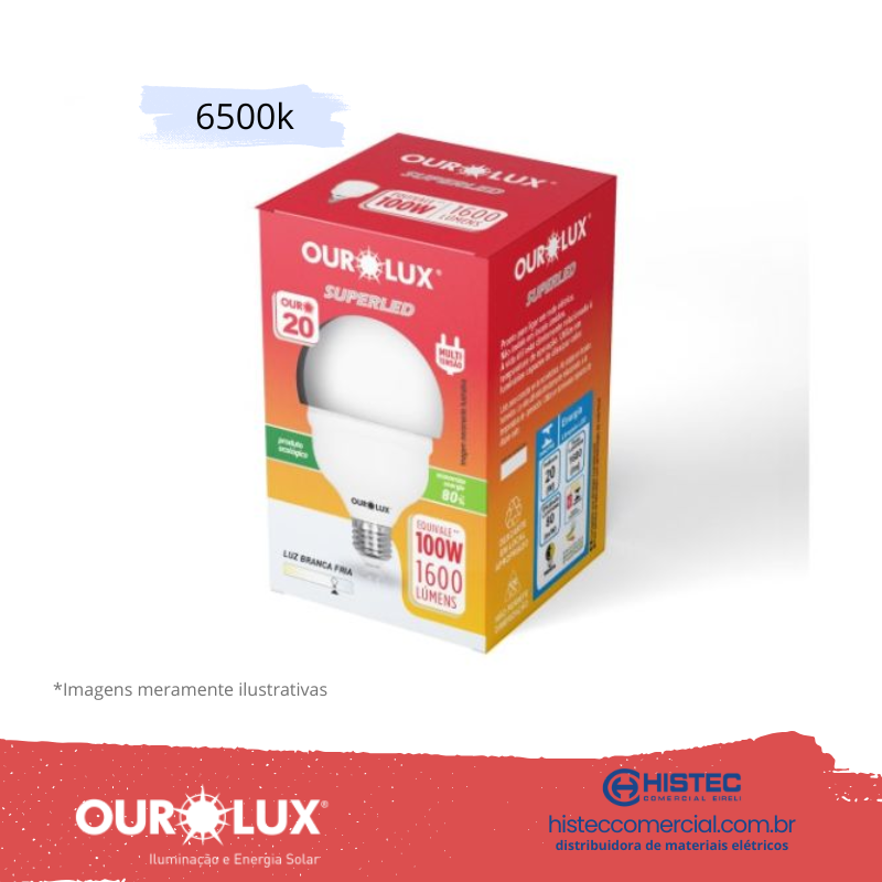 LÂMPADA SUPERLED BULBO T ALTA POTÊNCIA OUROLUX 20W E27 BIVOLT 6500K 2 - Histec Comercial ...