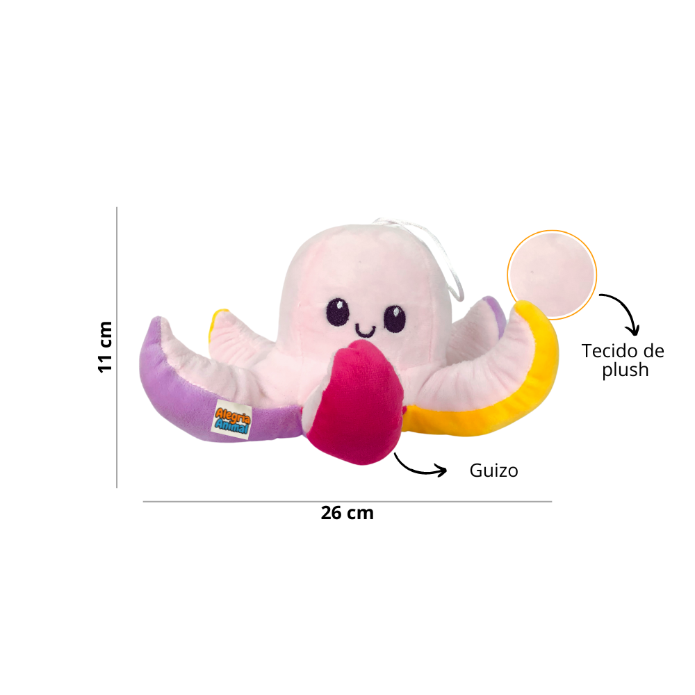 Mini Polvo Plush Rosa - Alegria Animal
