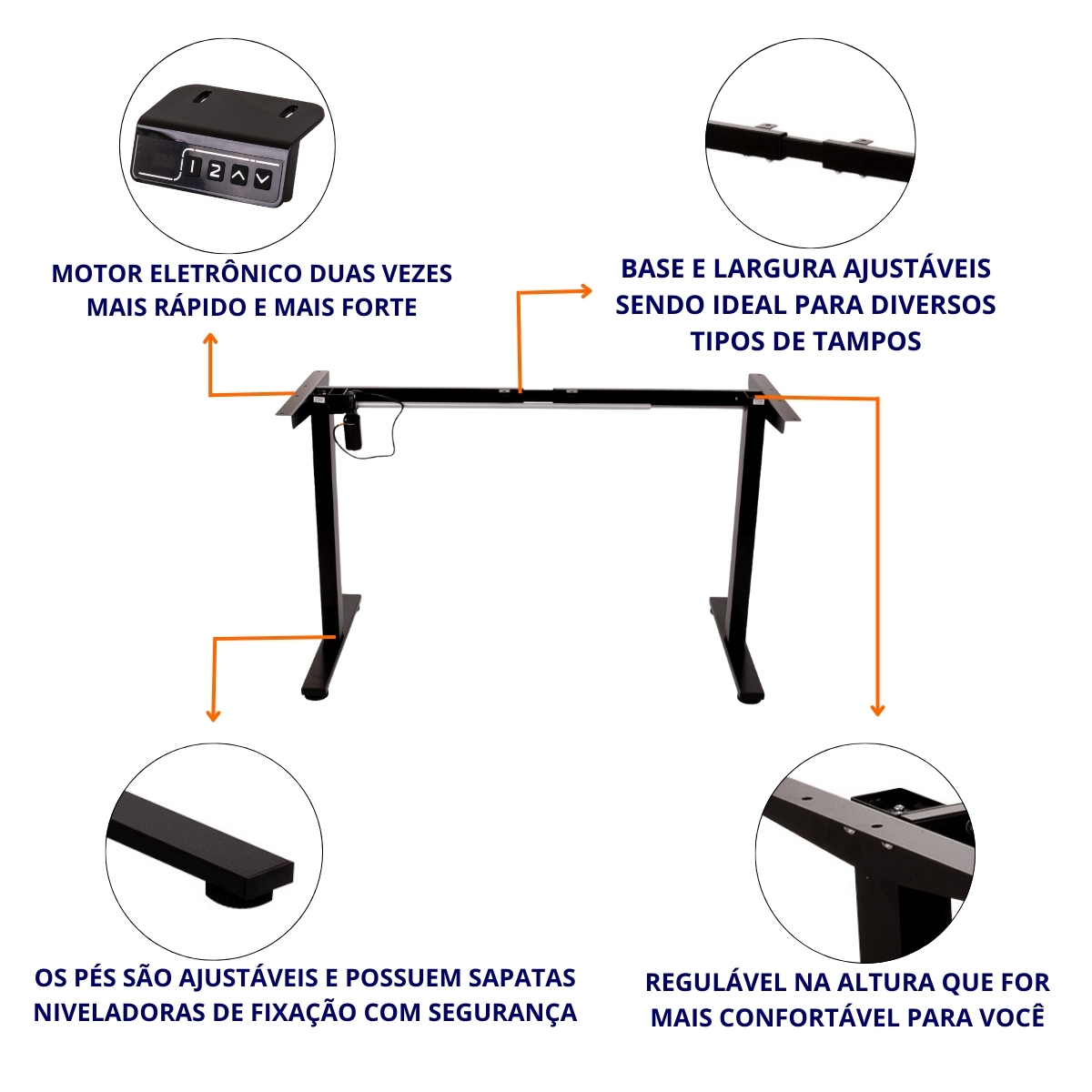 Mesa Elétrica Com Regulagem De Altura Automática 01 Motor Branco - wp ...