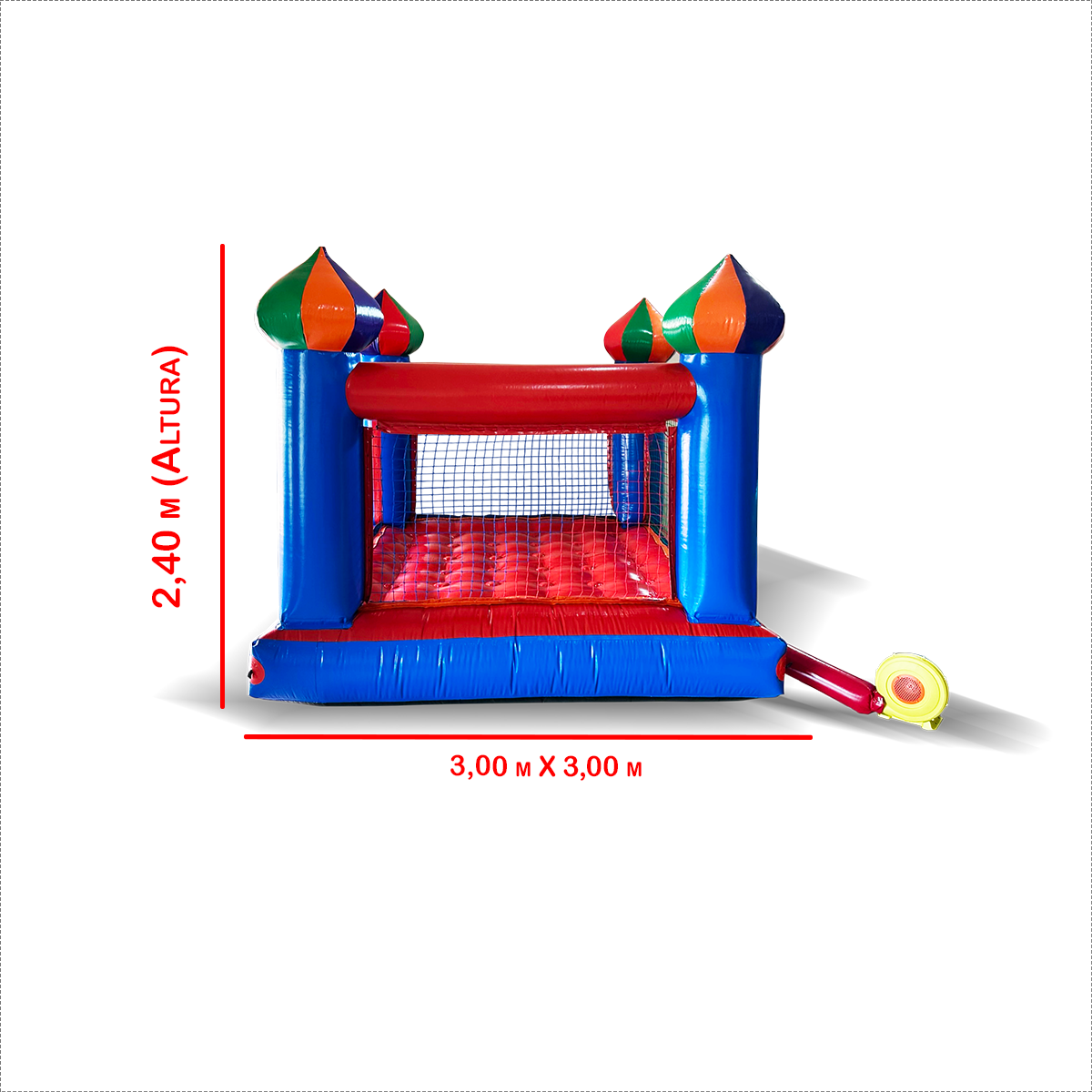 Castelinho Pula Pula Simples Inflável - Vermelho e Azul - c/ Motor ...