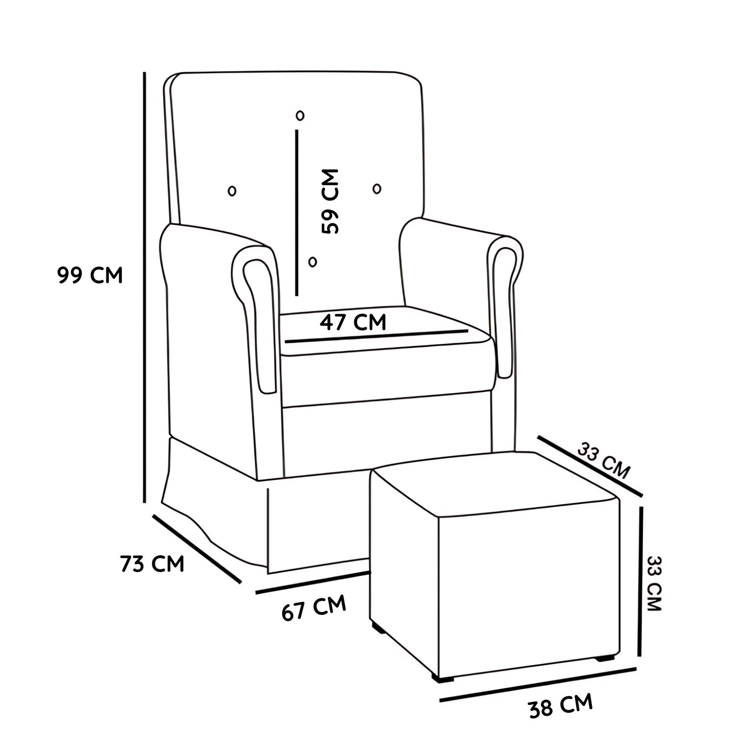 Poltrona Amamentação Balanço + Puff Suzi Corino Azul - Mima Mamãe ...
