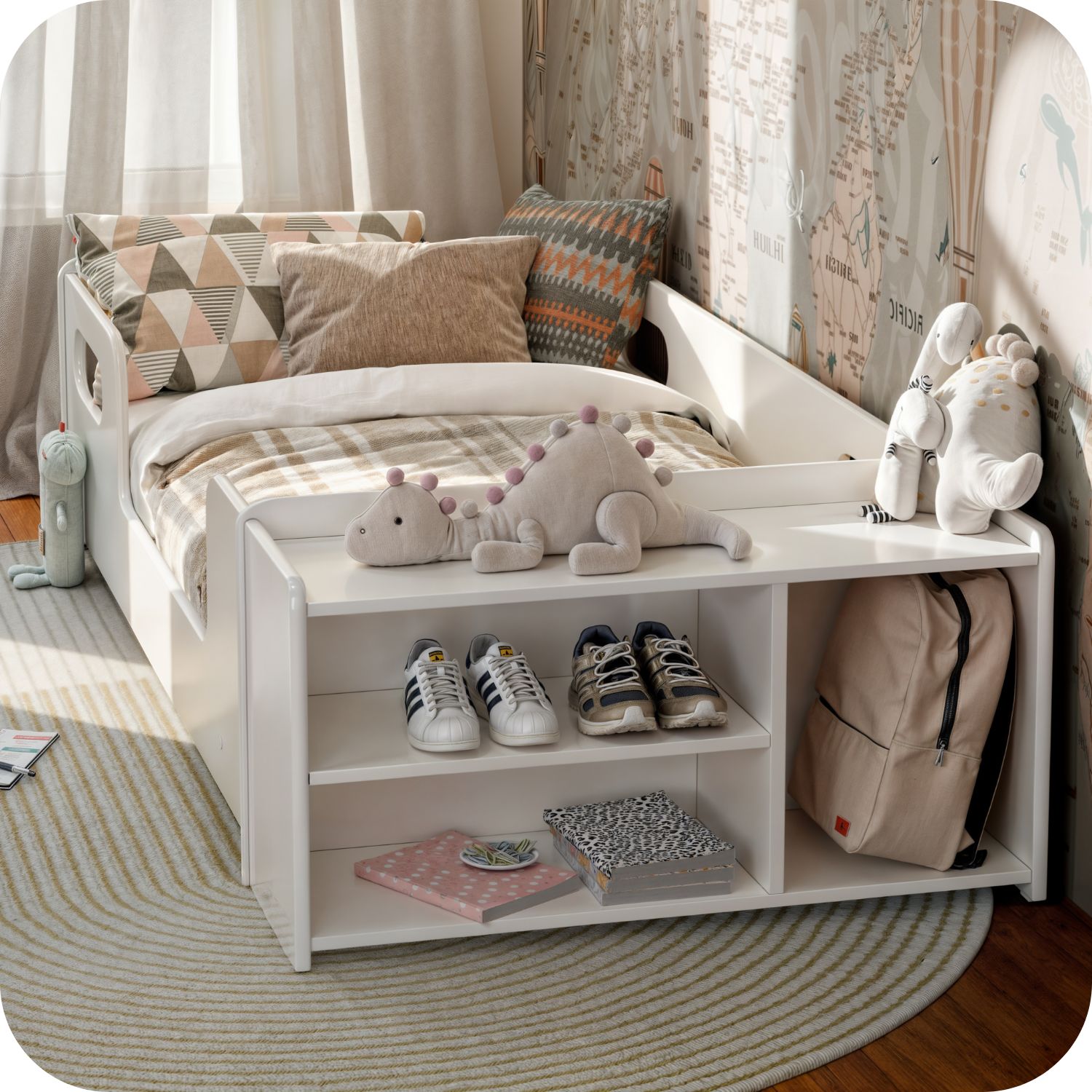 Mini Cama Infantil Montessoriana Aconchego com Nicho Branca - Mima ...