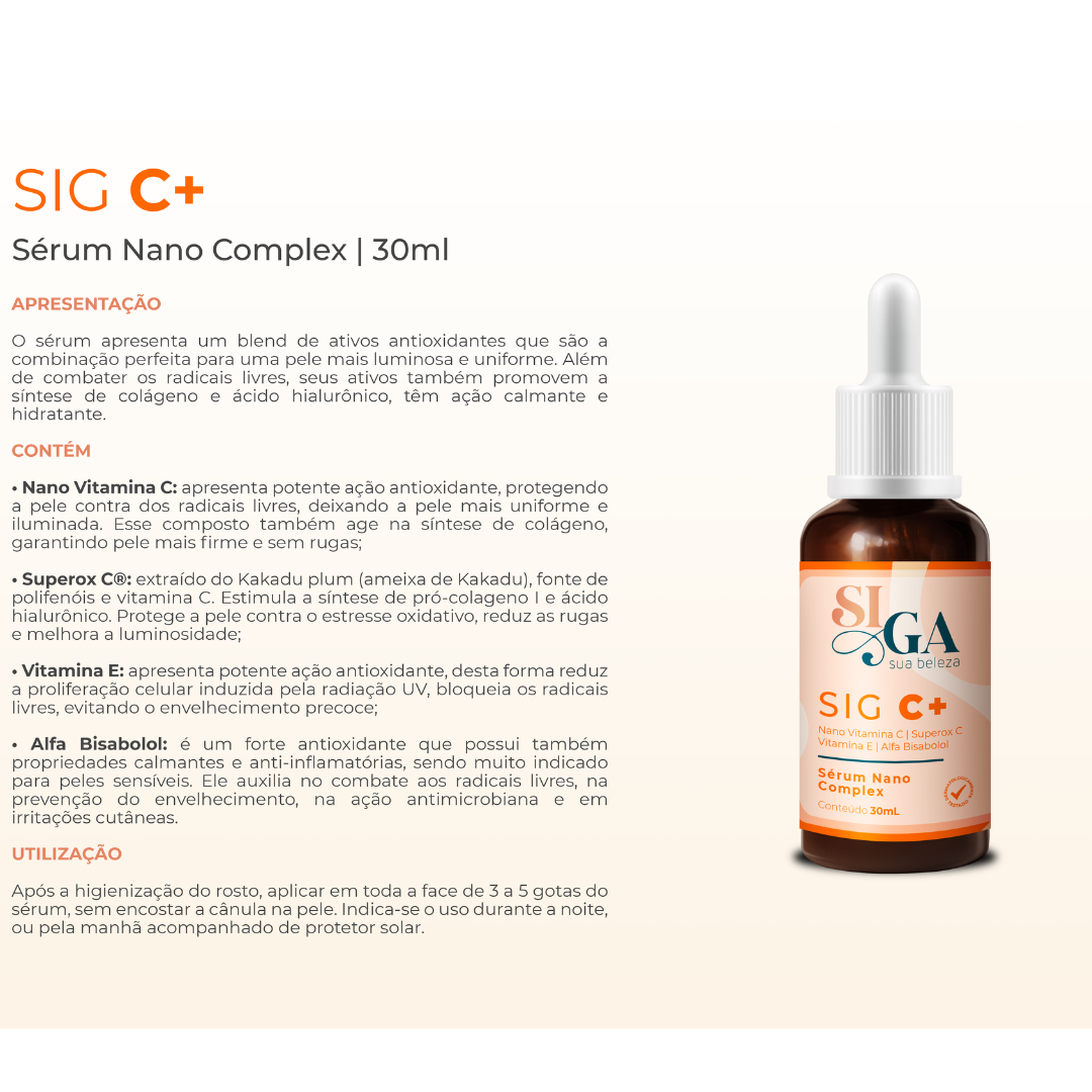 Sérum Nano Complex Vitamina C Superox C e Alfa Bisabolol Siga Sua ...