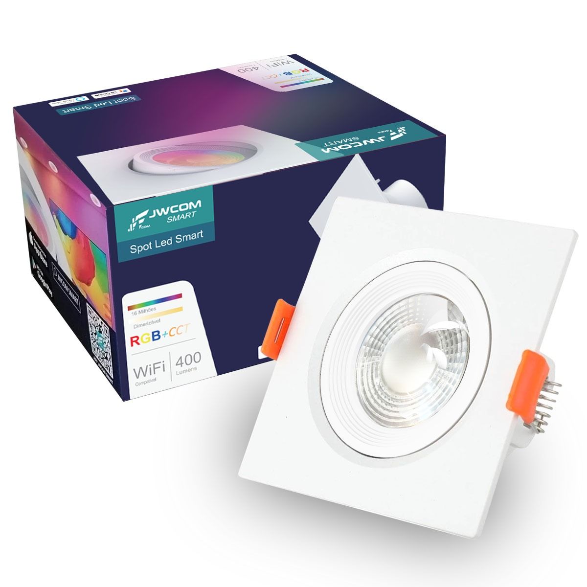 Spot Led Inteligente Quadrado 5w RGB+CCT Smart Wi-fi JWCOM - Somos uma ...