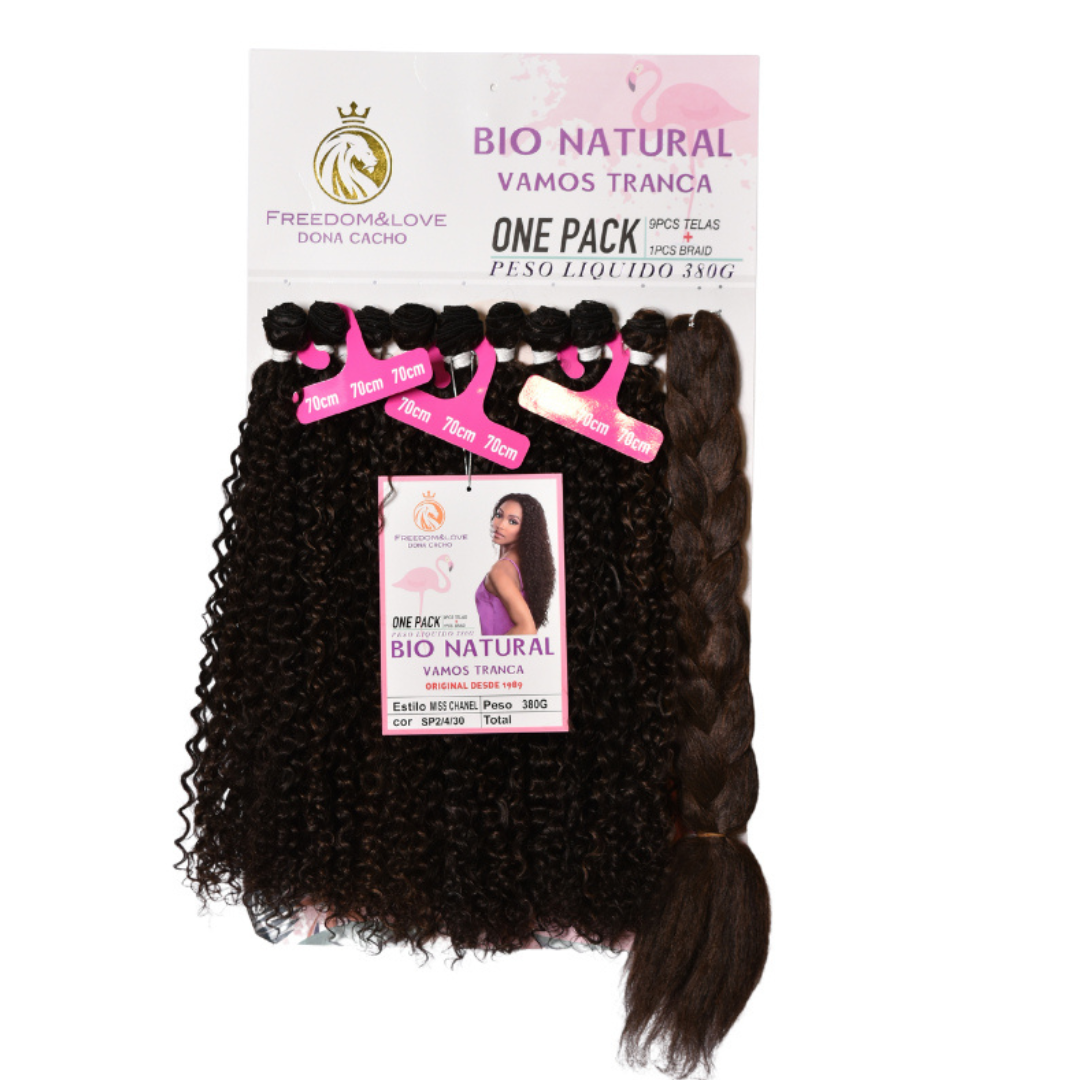 Cabelo Cacheado Miss Cha Bio fibra Natural 380g 70Cm com Jumbo - Maya Hair