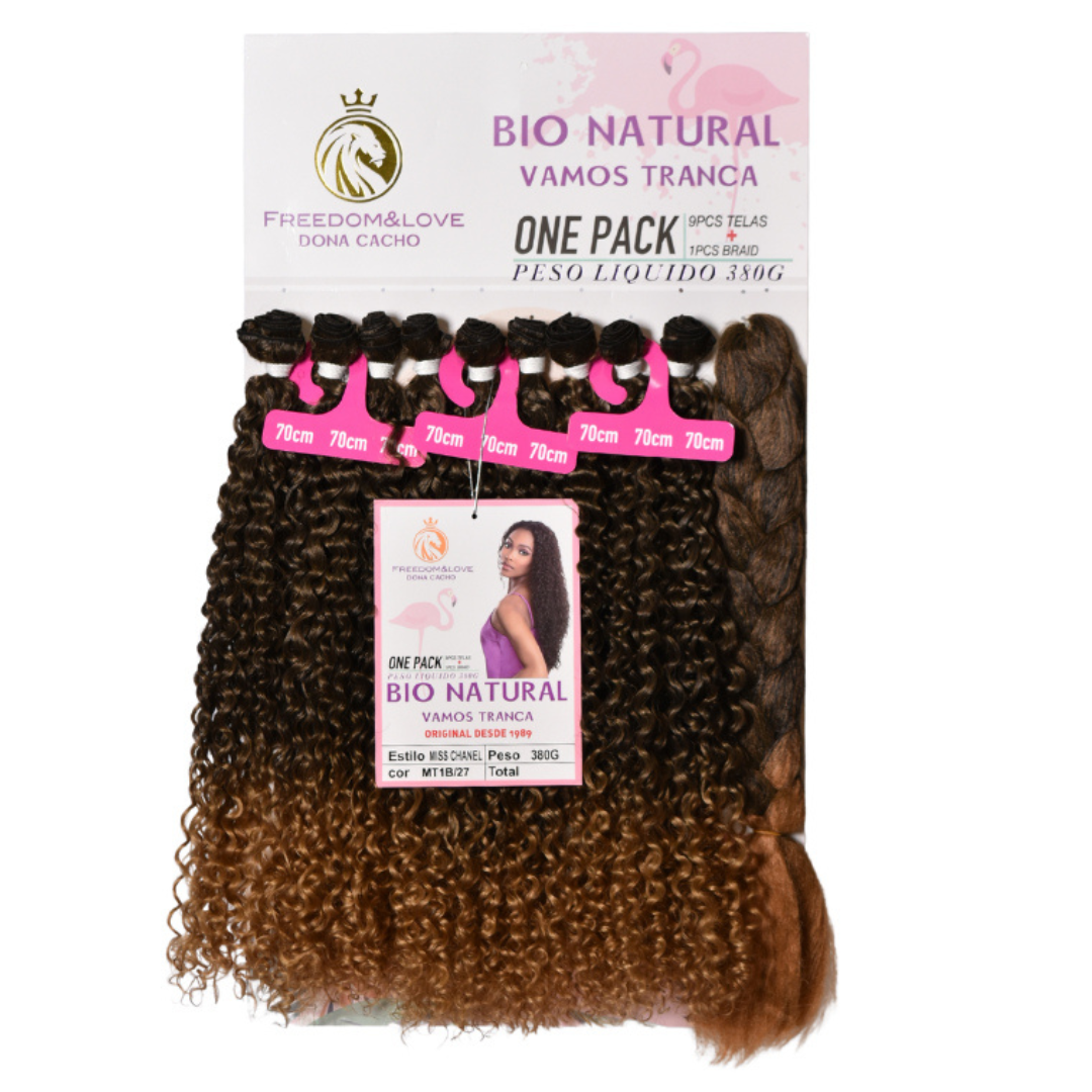 Cabelo Cacheado Miss Cha Bio fibra Natural 380g 70Cm com Jumbo - Maya Hair