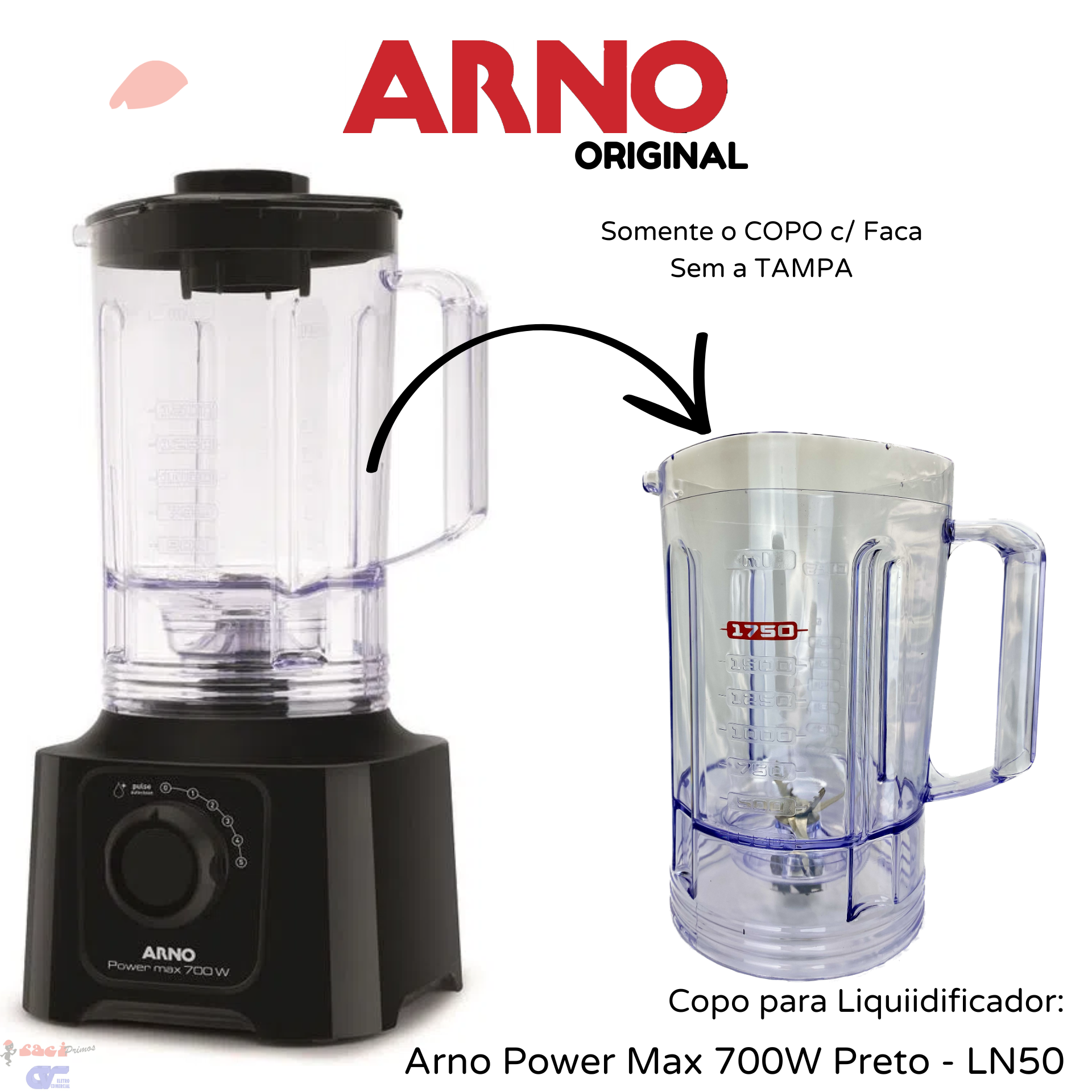Copo De Liquidificador Arno Power Max LN 54/55 - saciprimos