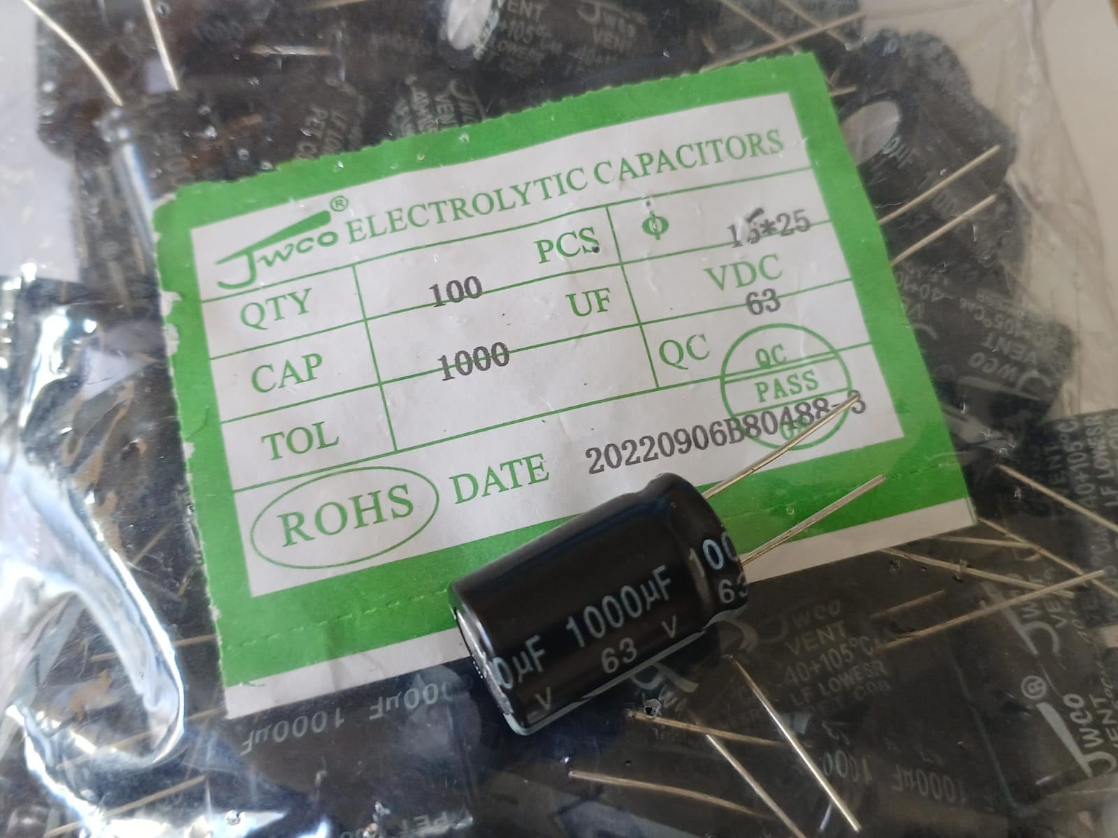 Capacitor Eletrolítico 1000UF/63V 16x25mm 105°c Jwco - Power Circuit ...
