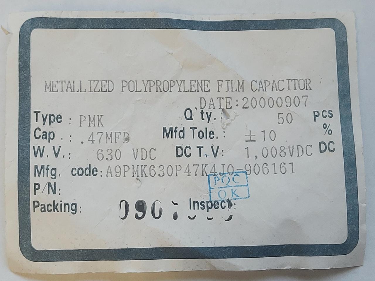 Capacitor Poliester Mkp 470nf/630v 10% P:27,5mm Branco - Power Circuit ...