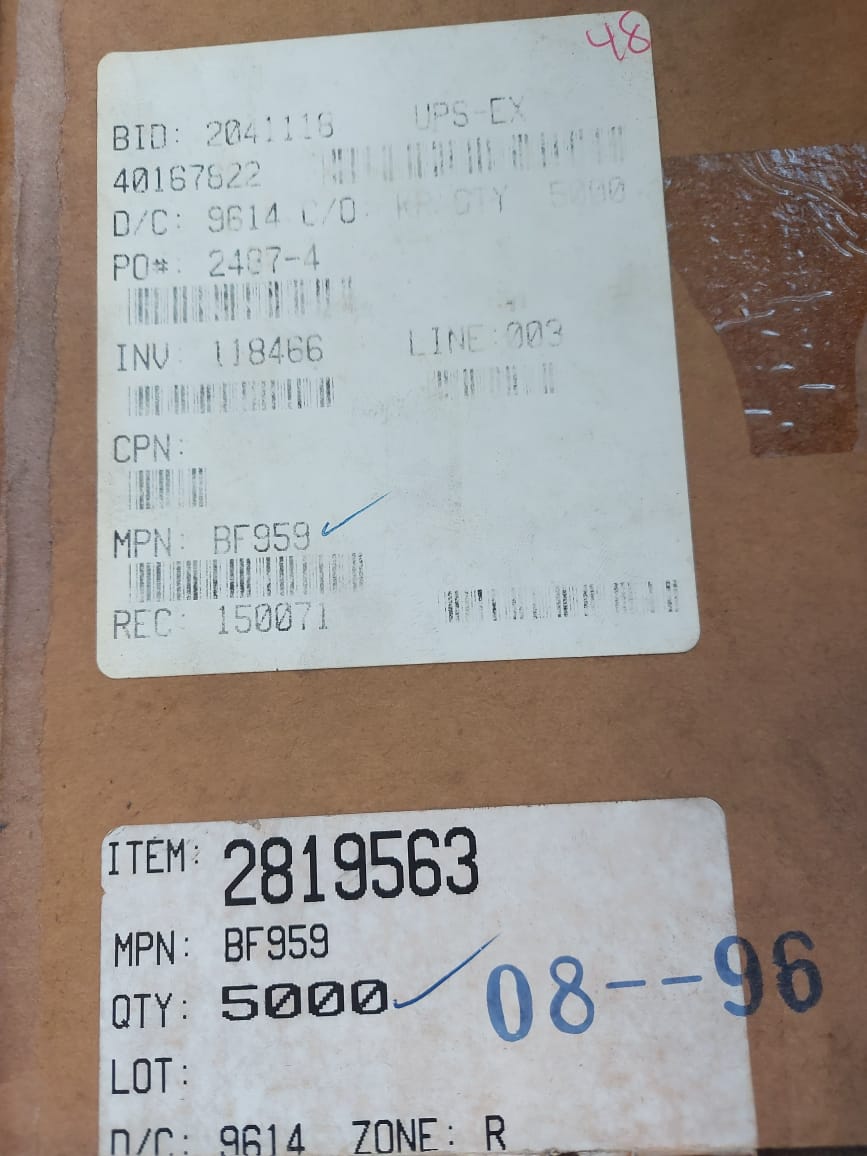 Transistor RF BF959 TO-92 NPN 20V 100MA ON SEMI - Power Circuit ...