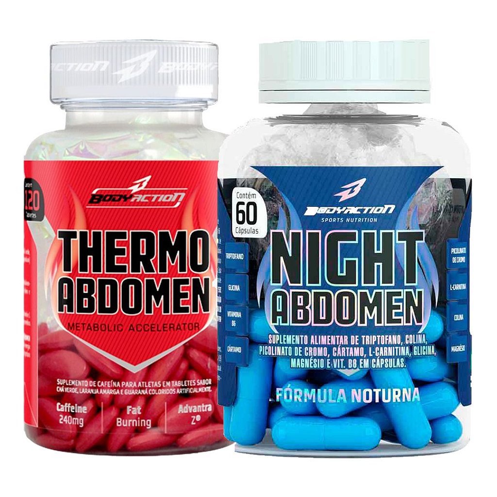 KIT QUEIMA GORDURA THERMO ABDOMEN 120 CÁPSULAS + NIGHT ABDOMEN + BRINDE SURPRESA! - BM VITAMINAS
