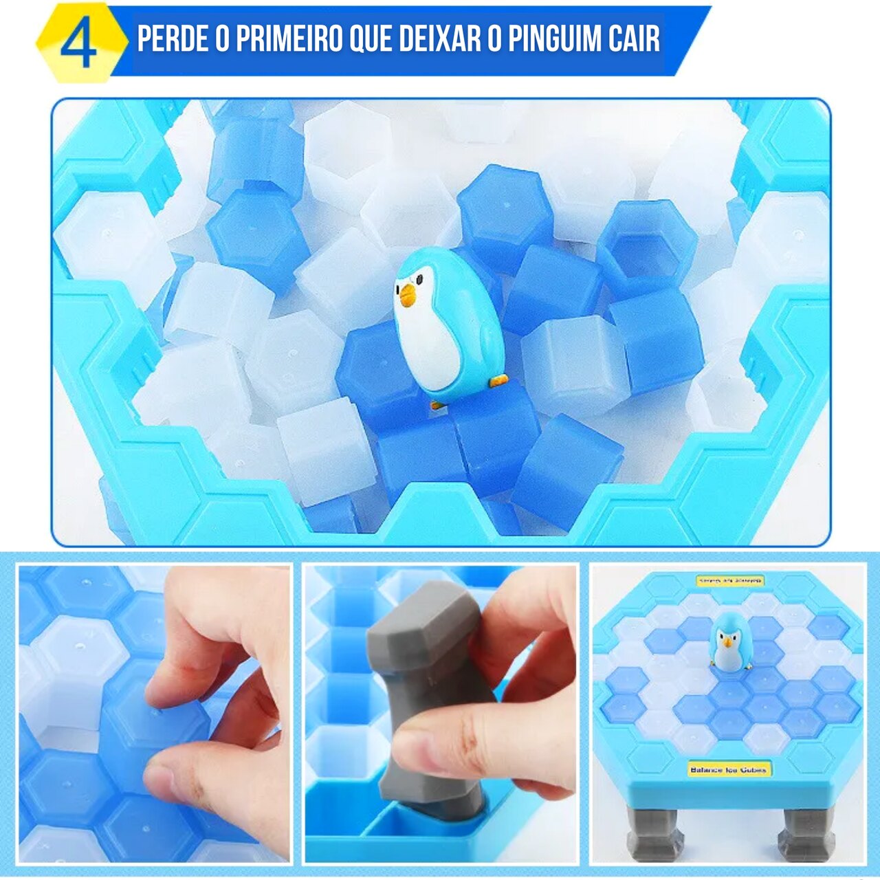 Jogo Quebra Gelo Pinguim Brinquedo Interativo - TudoAquiKids