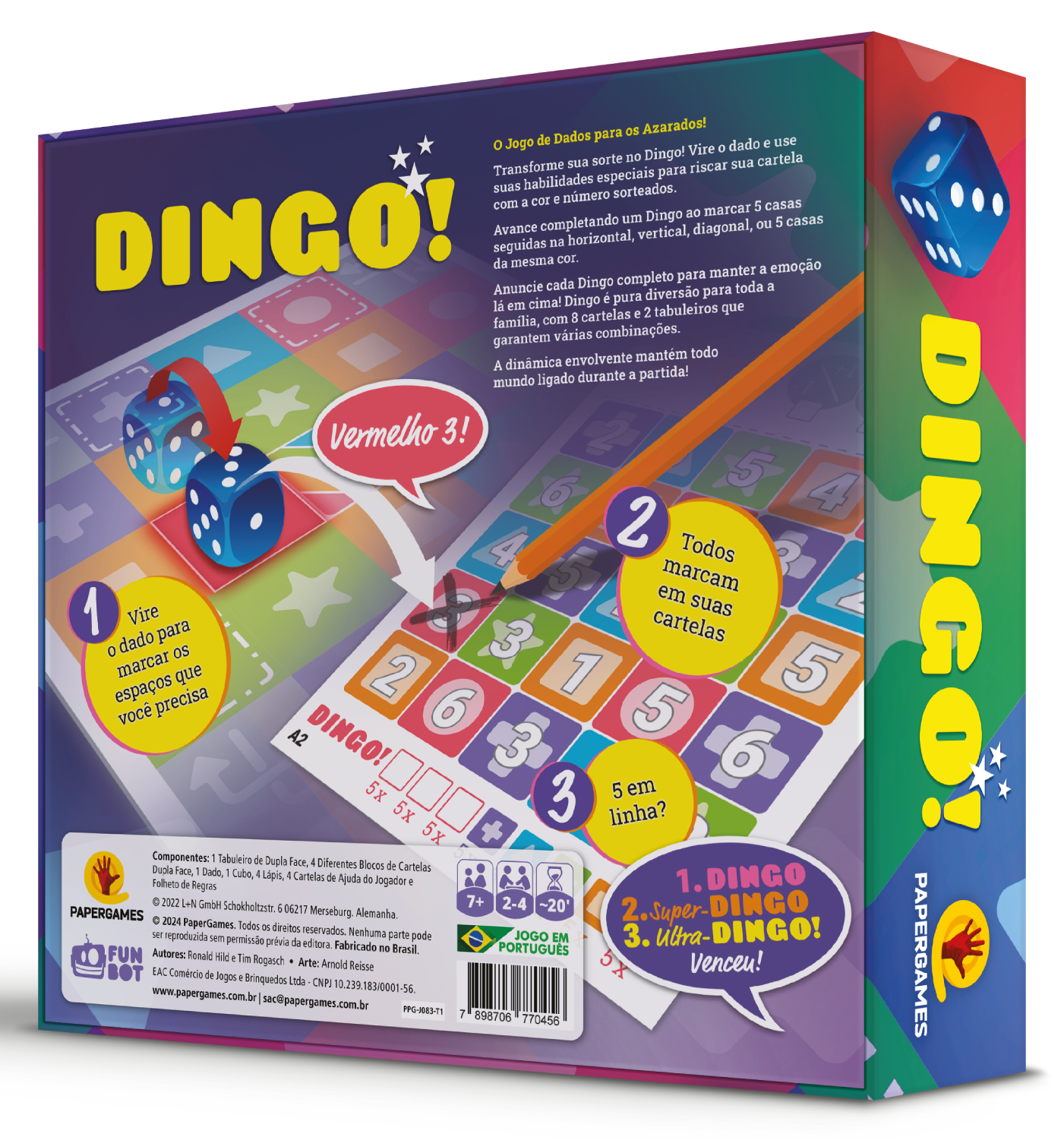 Dingo! O Bingo de Virar Dados - Meeple Forasteiro Jogos de Tabuleiro