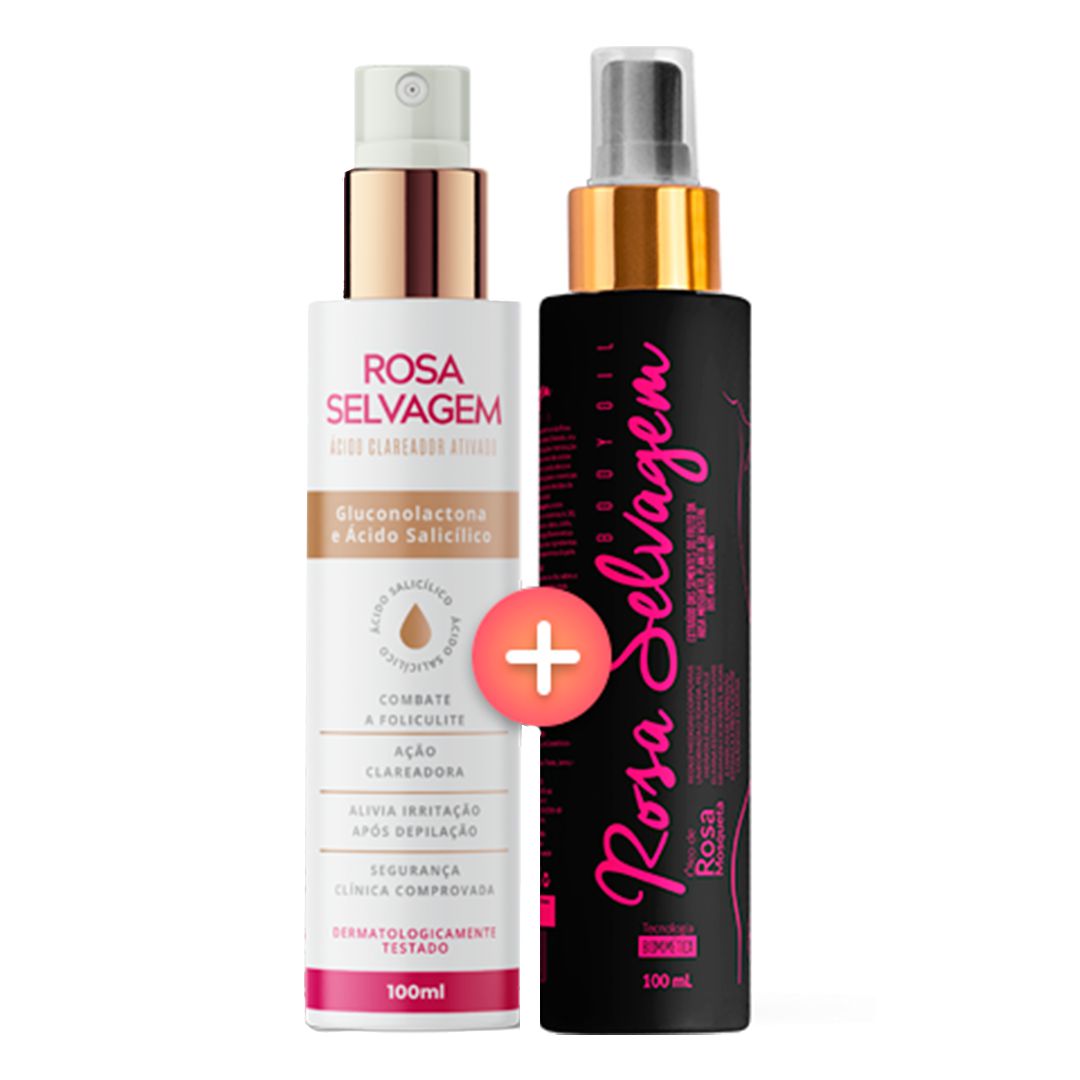 Kit Rosa Selvagem Clareador 100ml e Rosa Selvagem Ácido Ativado 100ml ...