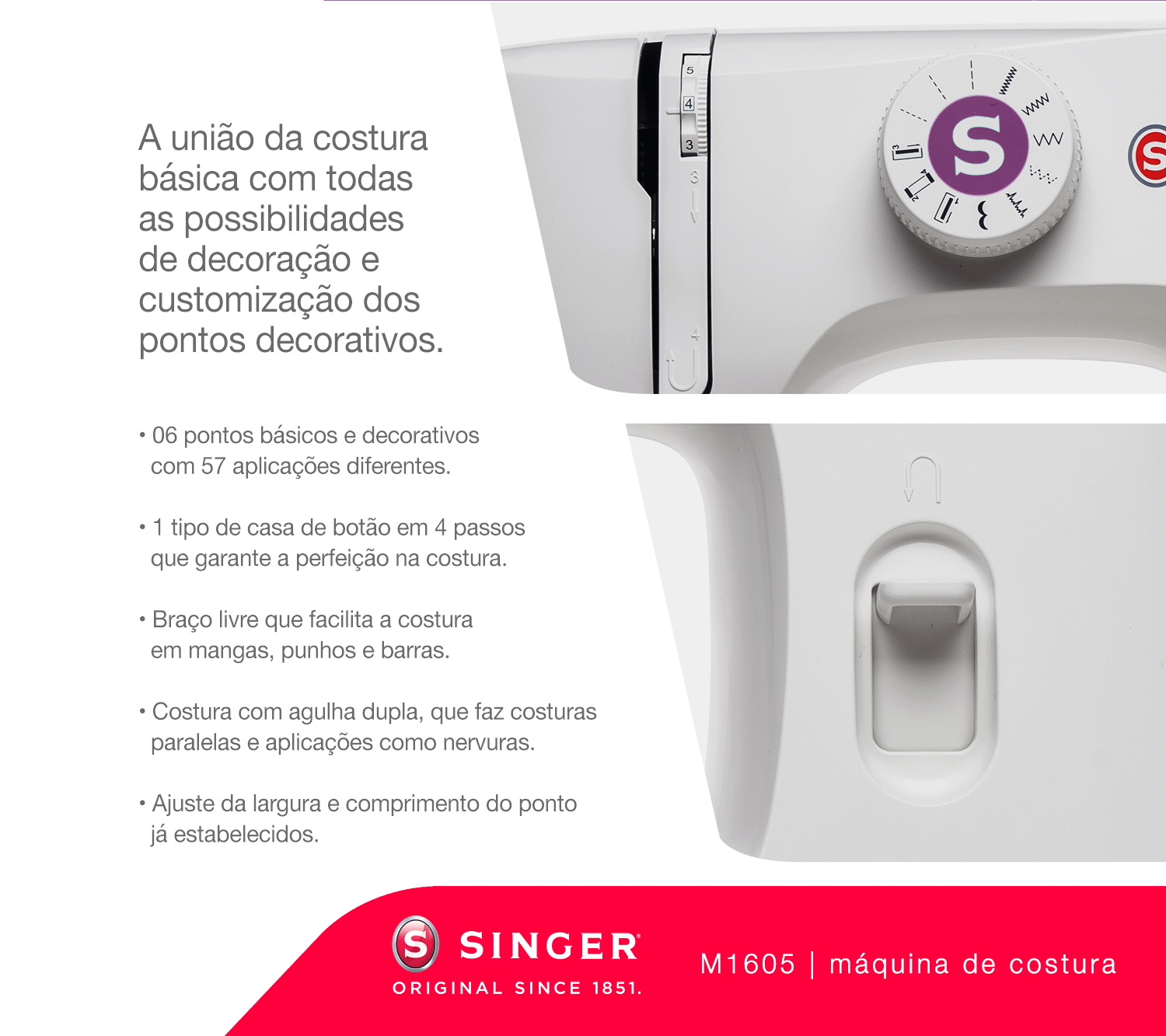 Máquina de costura M1605 127V - REP STORE