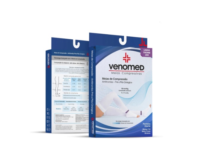 Meia Cirurgica 7/8 Anti-Trombo Tam: XG (15-21mmHg) Ponteira Aberta - Venomed - ChiancaMed ...